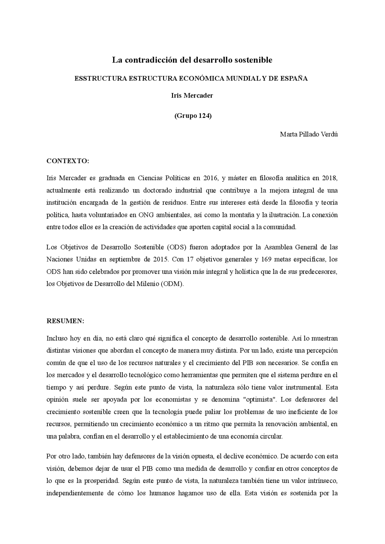 Lectura 6 La Contradicción Del Desarrollo Sostenible Monografías