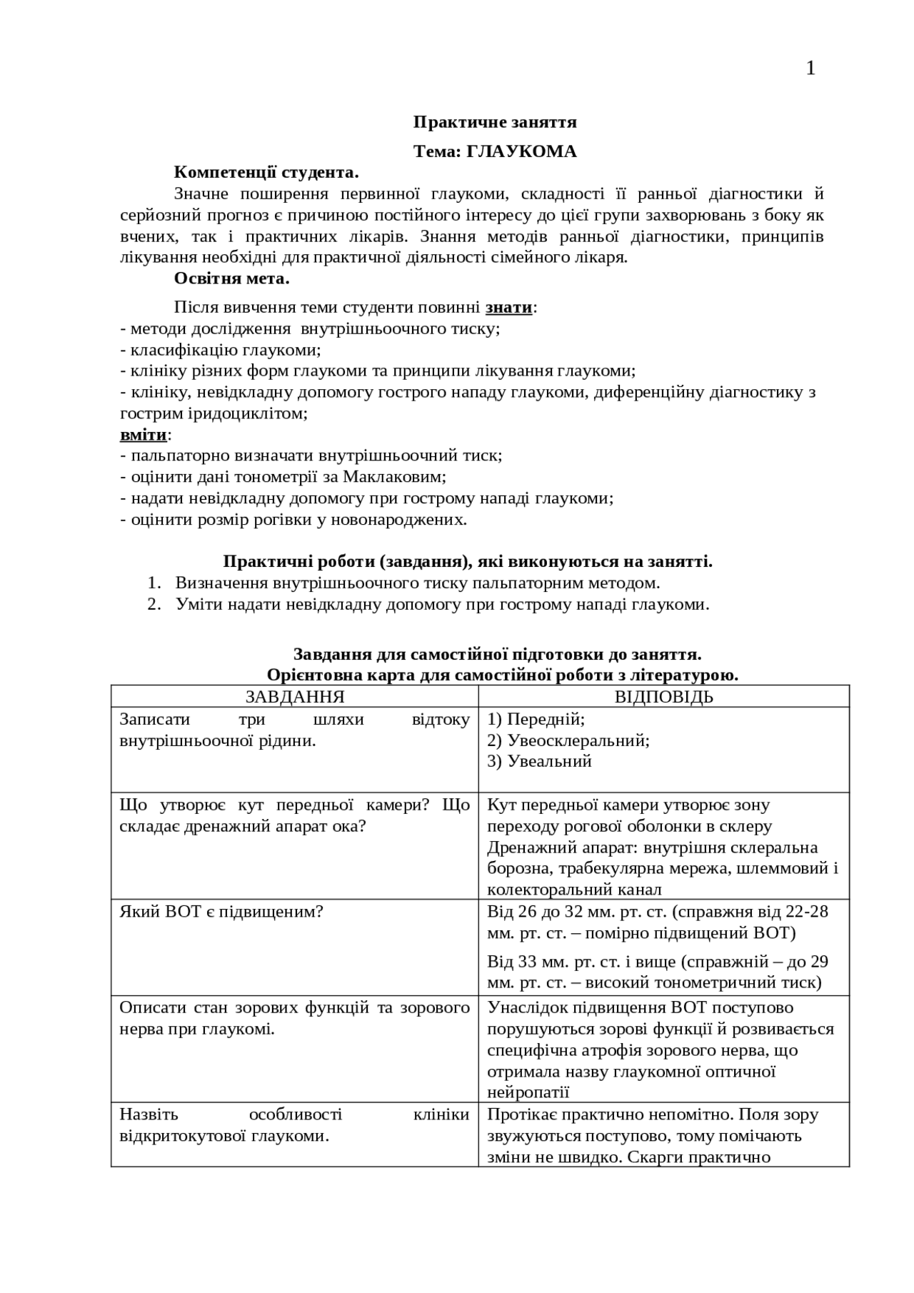 Глаукома офтальмологія Рефераты Офтальмология Docsity