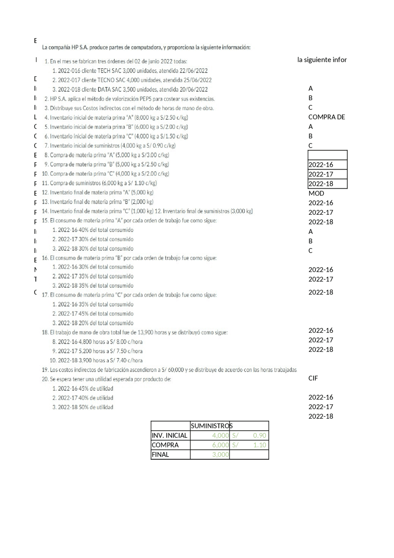 Costos Industriales Ejercicios Ejercicios De Finanzas Docsity