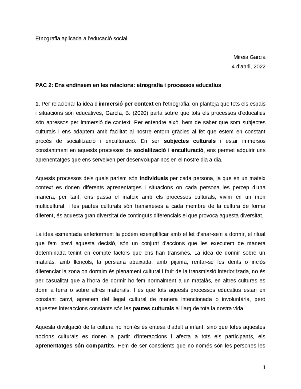 Etnografia Aplicada A Leducació Social Ejercicios De Ciencias De La