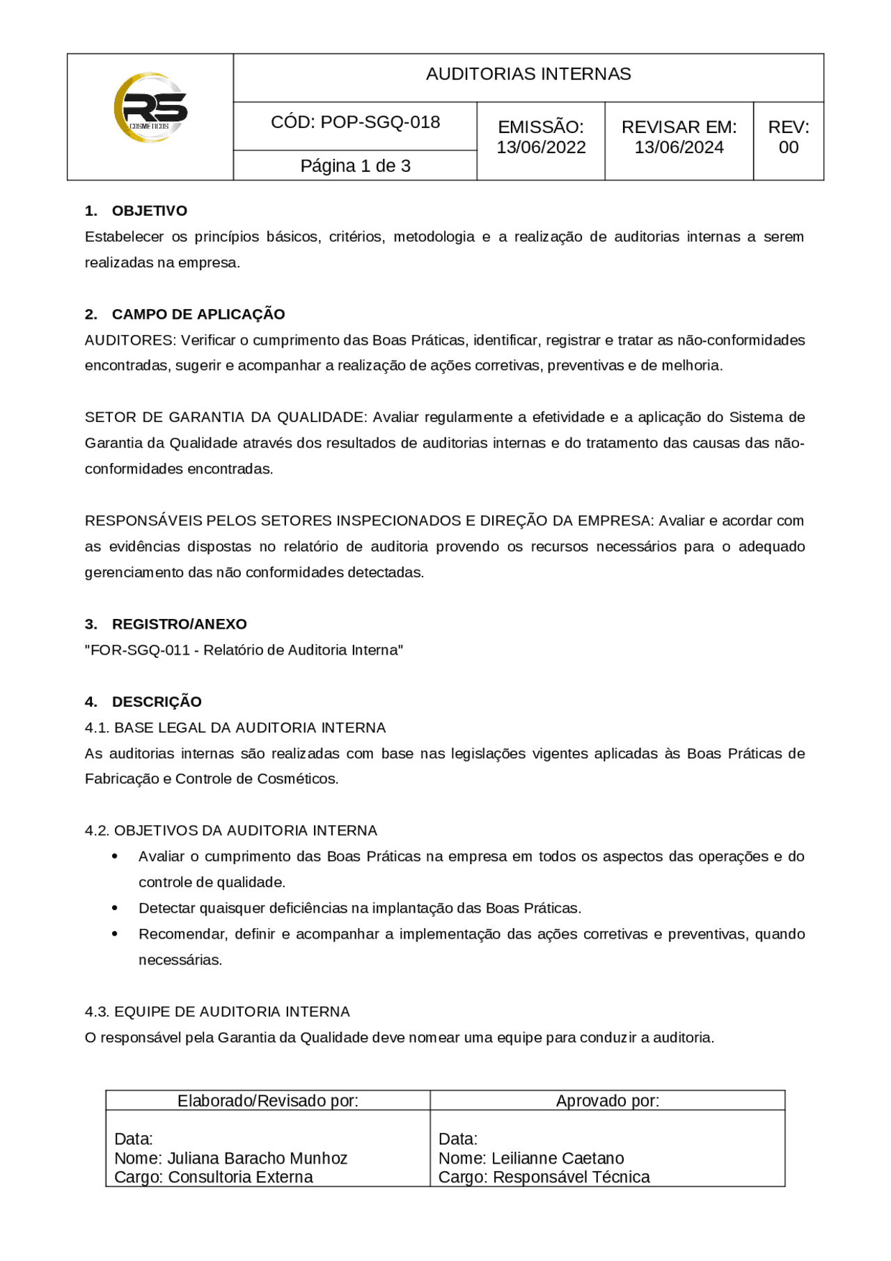 Auditorias Internas Da Qualidade Esquemas Farmácia Docsity