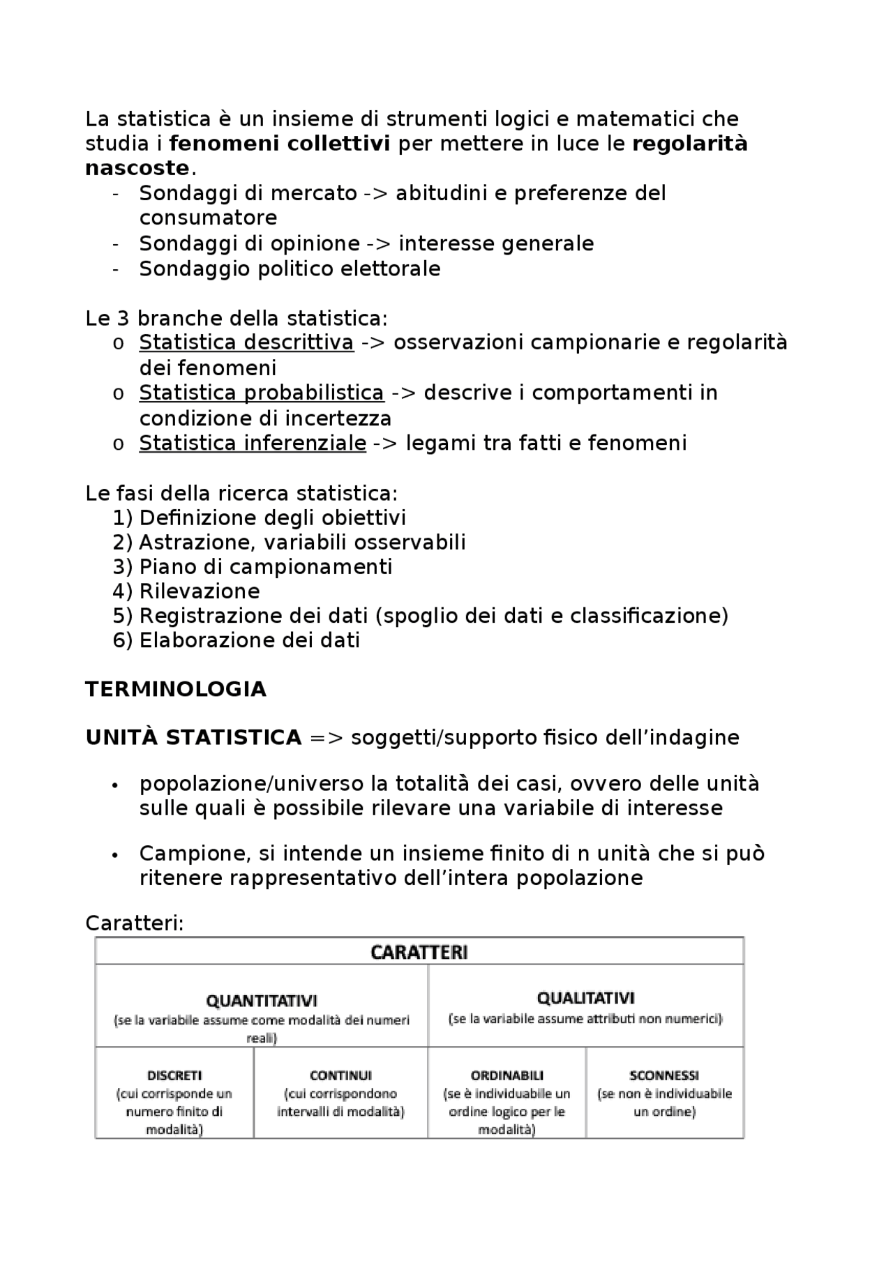 Indici di posizione | Schemi e mappe concettuali di Statica | Docsity