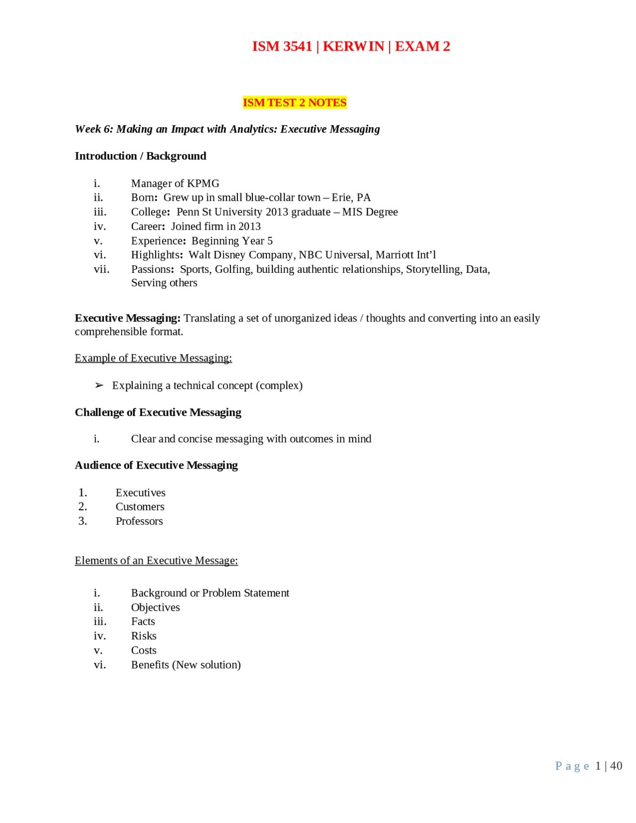 ISM 3541 /ISM TEST 2 NOTES Updated for 2022/2023 Exam Review | Exams ...