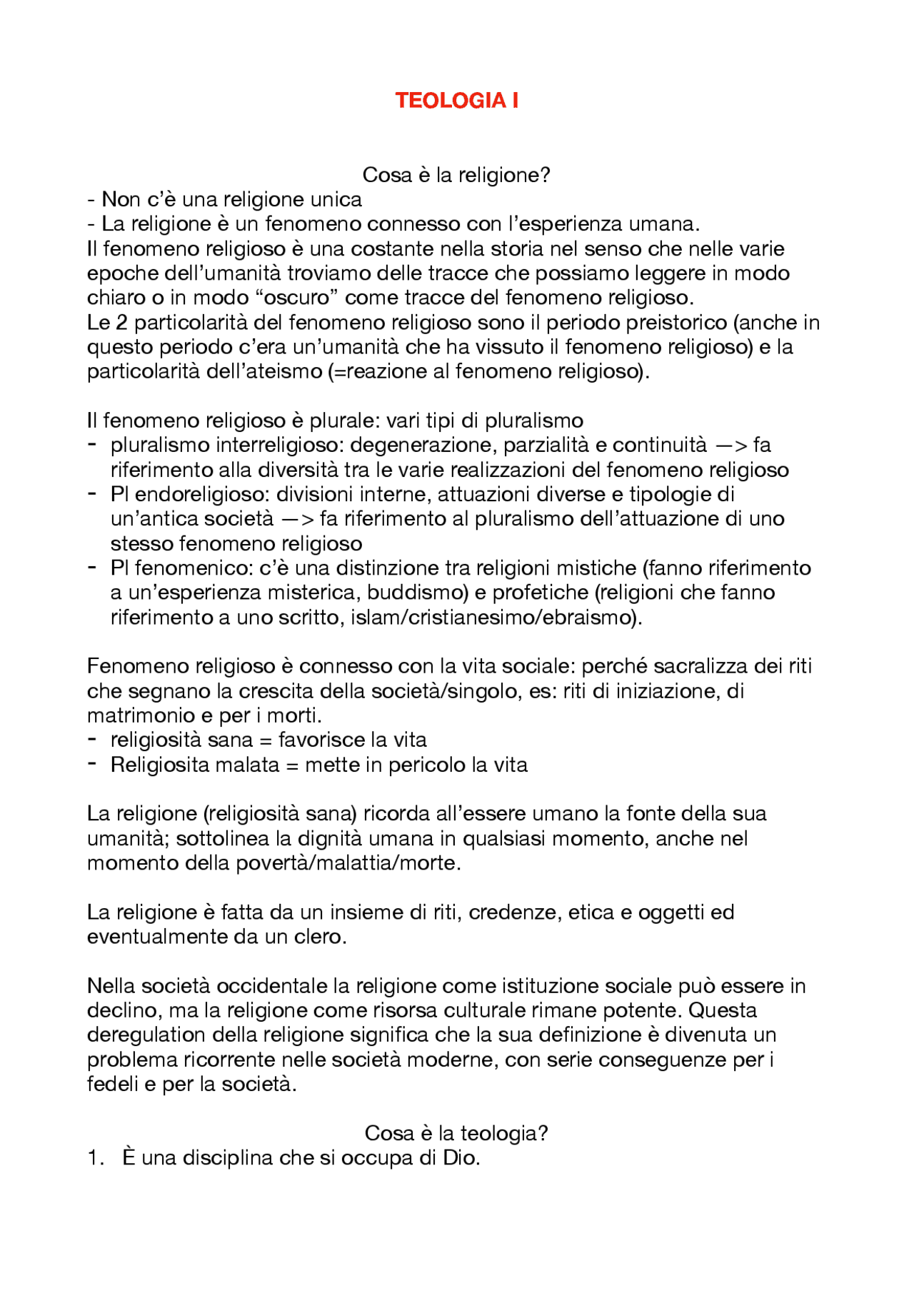 Schemi Di Teologia Ii Per Scienze Delleducazione Schemi E Mappe