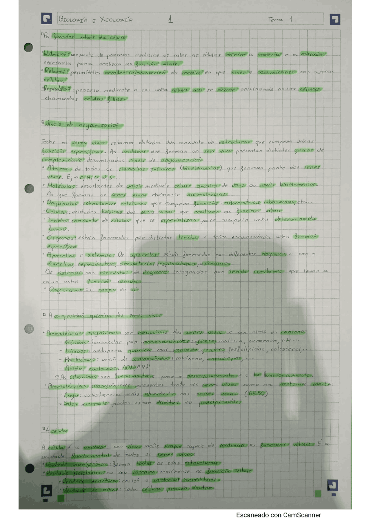 Biología 3 Eso Tema 1 Apuntes De Biología Docsity