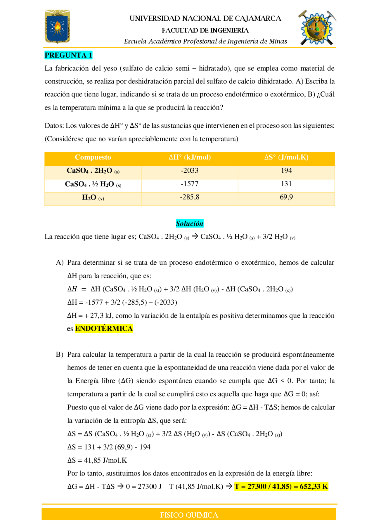 Ejercicios De Gases Ideales Exercices De Chimie Appliquée Docsity