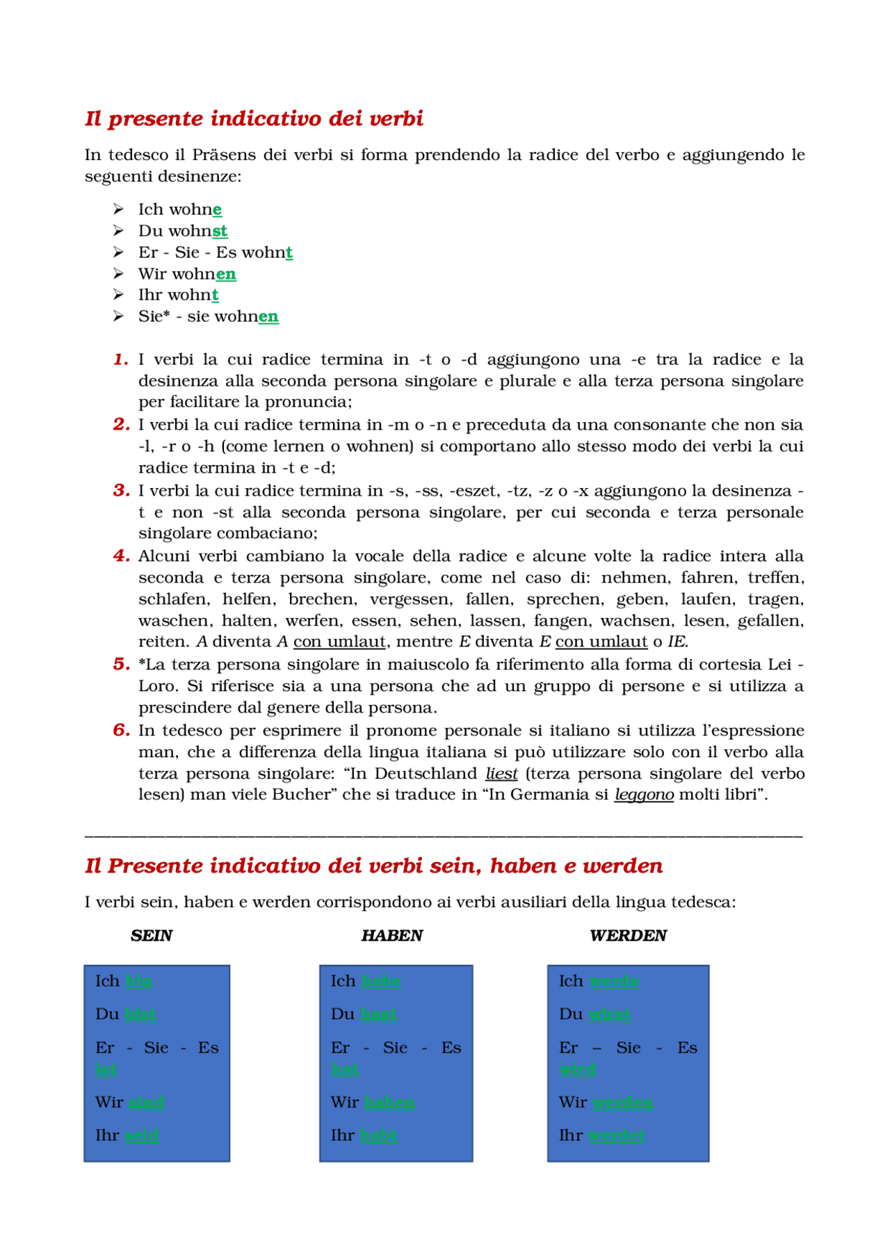 Appunti Di Grammatica Tedesca Appunti Di Lingua Tedesca Docsity
