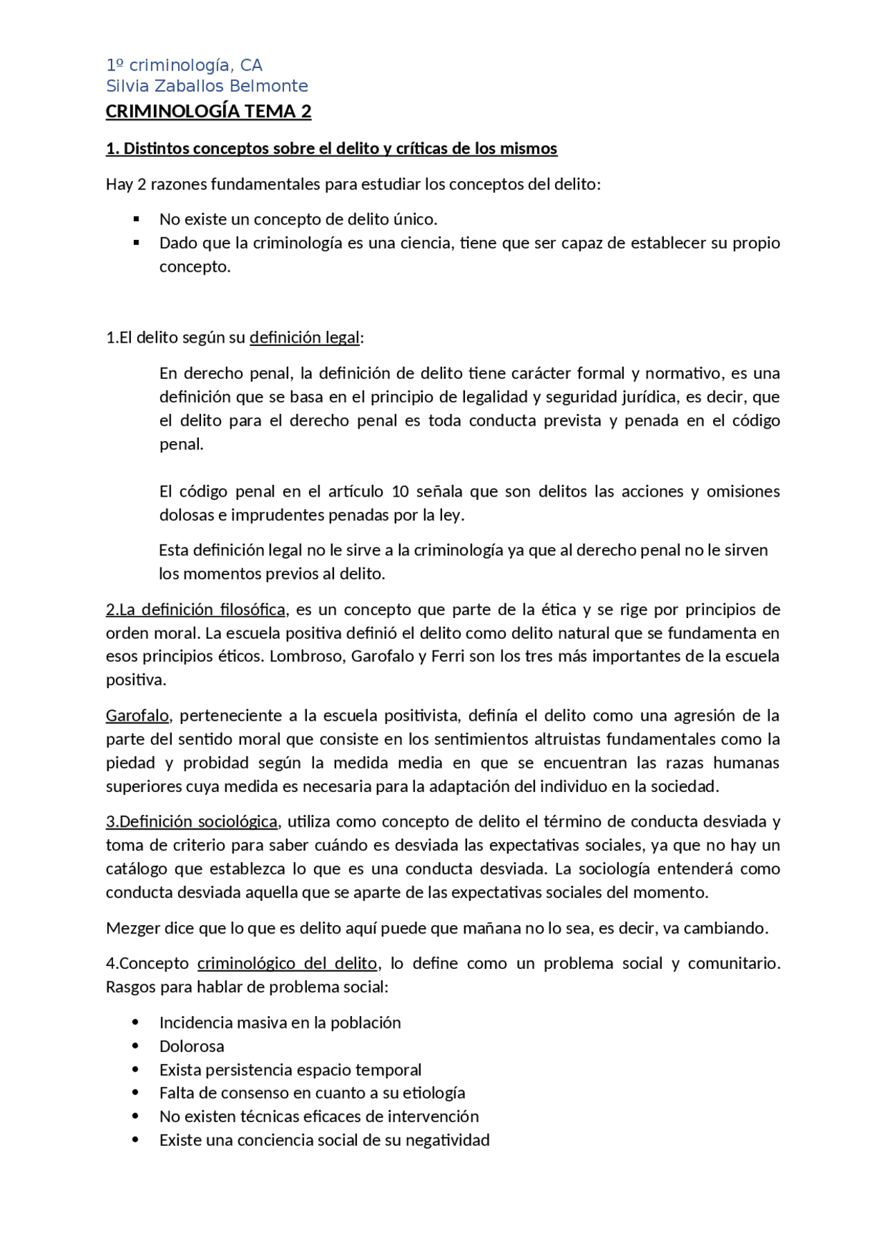 Apuntes Criminología I Uv Apuntes De Criminología Docsity
