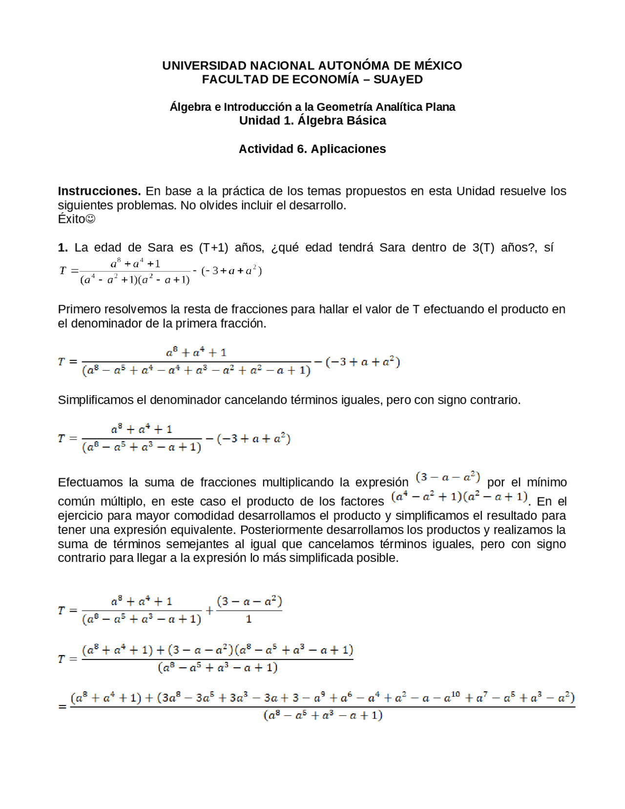 Aplicacionesu1act6 Ejercicios De Álgebra Lineal Docsity