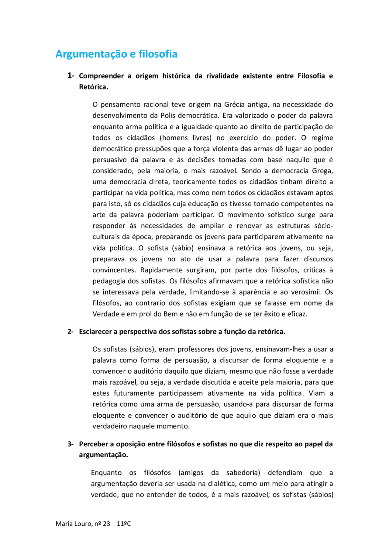 Argumentos em filosofia | Notas de estudo Filosofia | Docsity