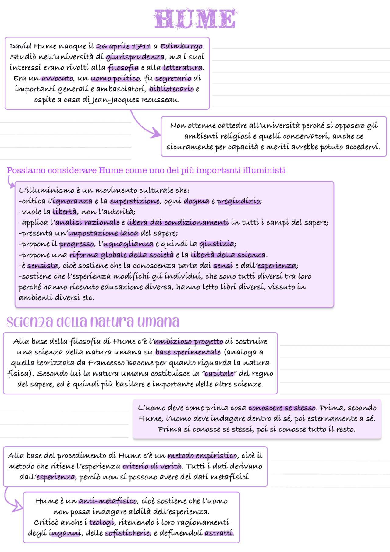 La Filosofia Di Hume Appunti Di Filosofia Docsity