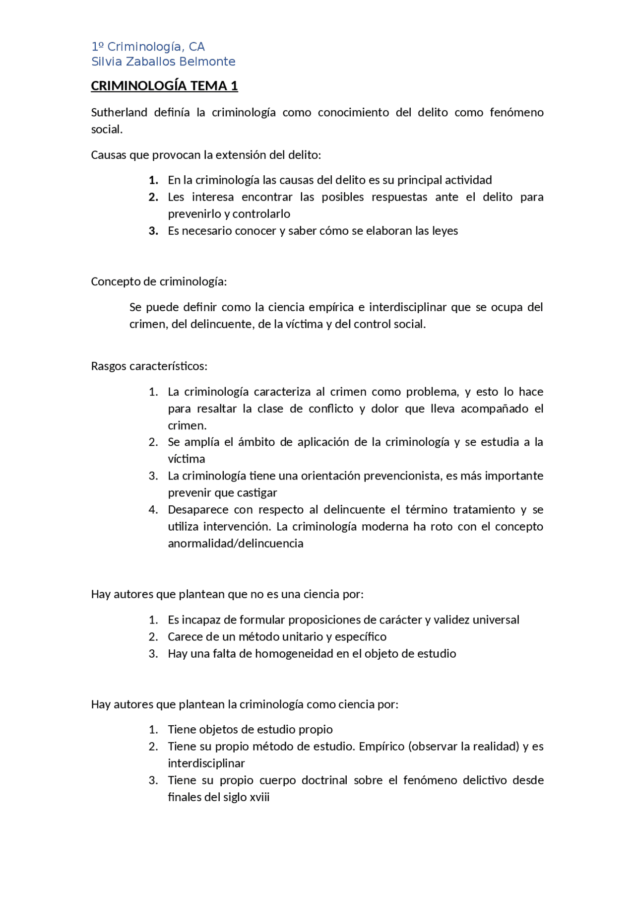 Apuntes Criminología I Apuntes De Criminología Docsity