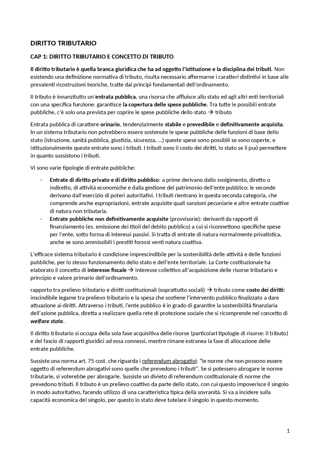 DISPENSA PARZIALE DIRITTO TRIBUTARIO | Appunti di Diritto Tributario | Docsity