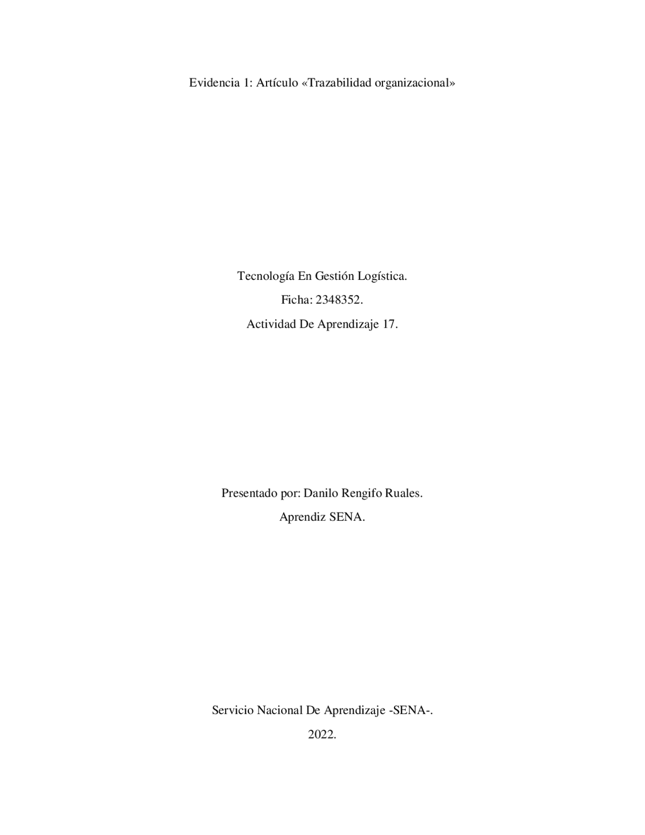 Evidencias De Las Actividades De Aprendizaje Ejercicios De Logística