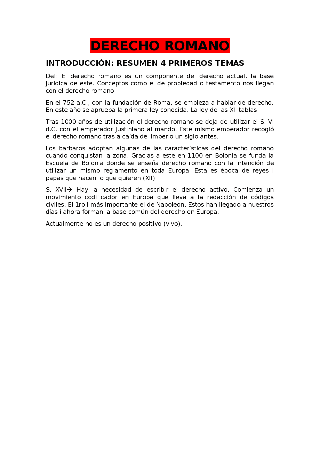 Apunts Examen Final Dret Romà Apuntes De Derecho Romano Docsity