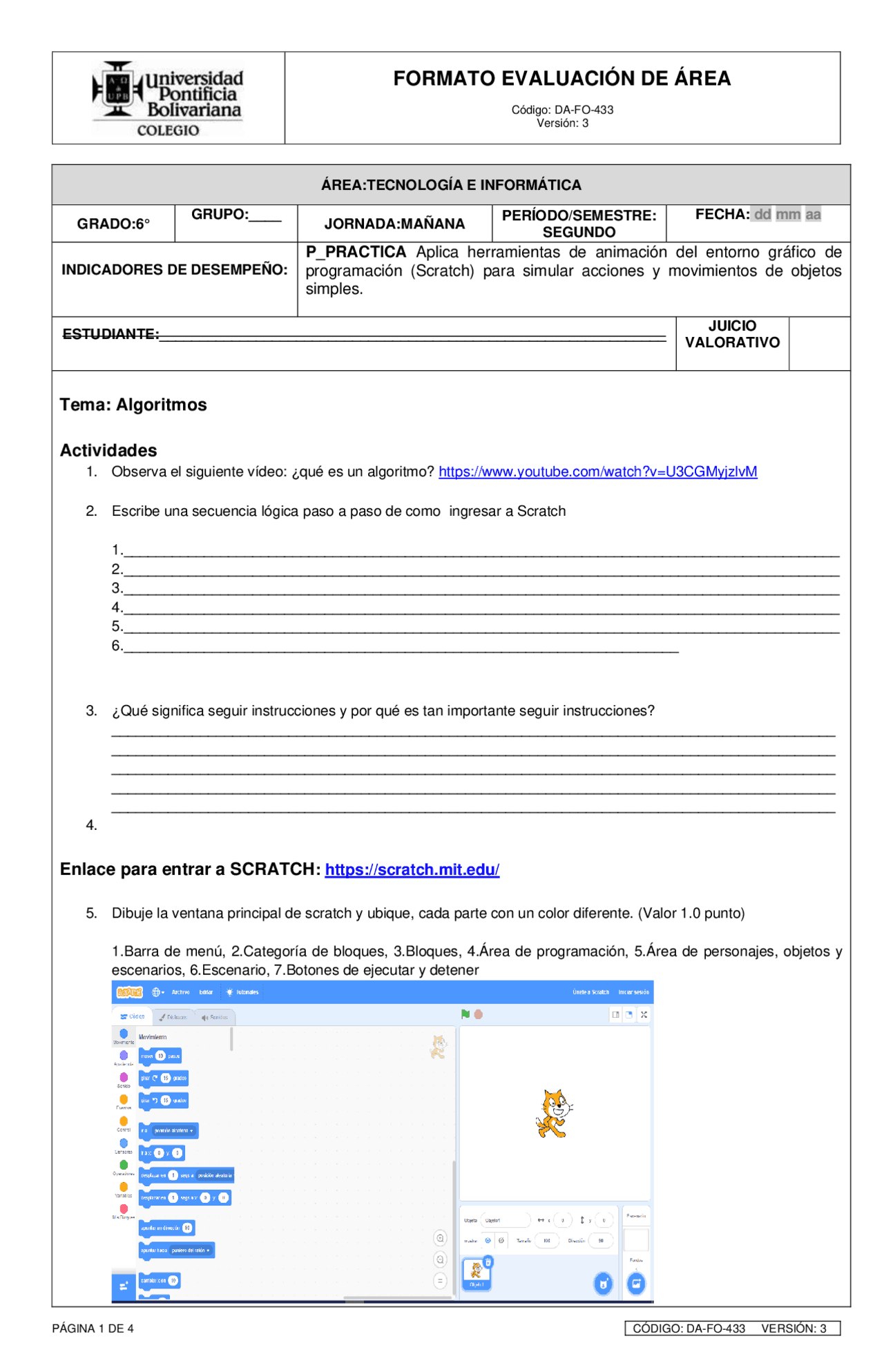 Introducción A Scratch Ejercicios De Tecnología Docsity