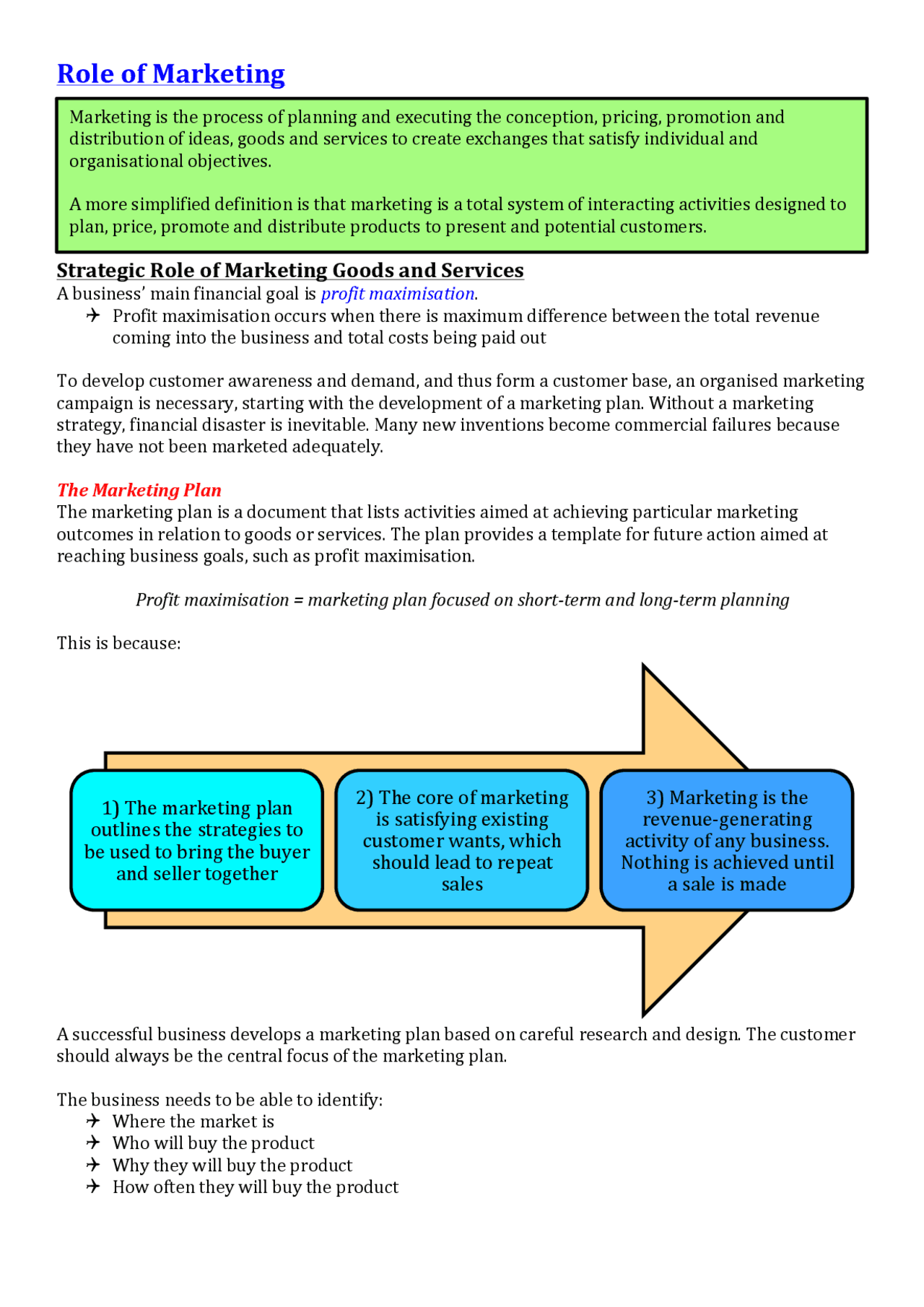 Complete Study Notes For Marketing | Study notes Marketing | Docsity