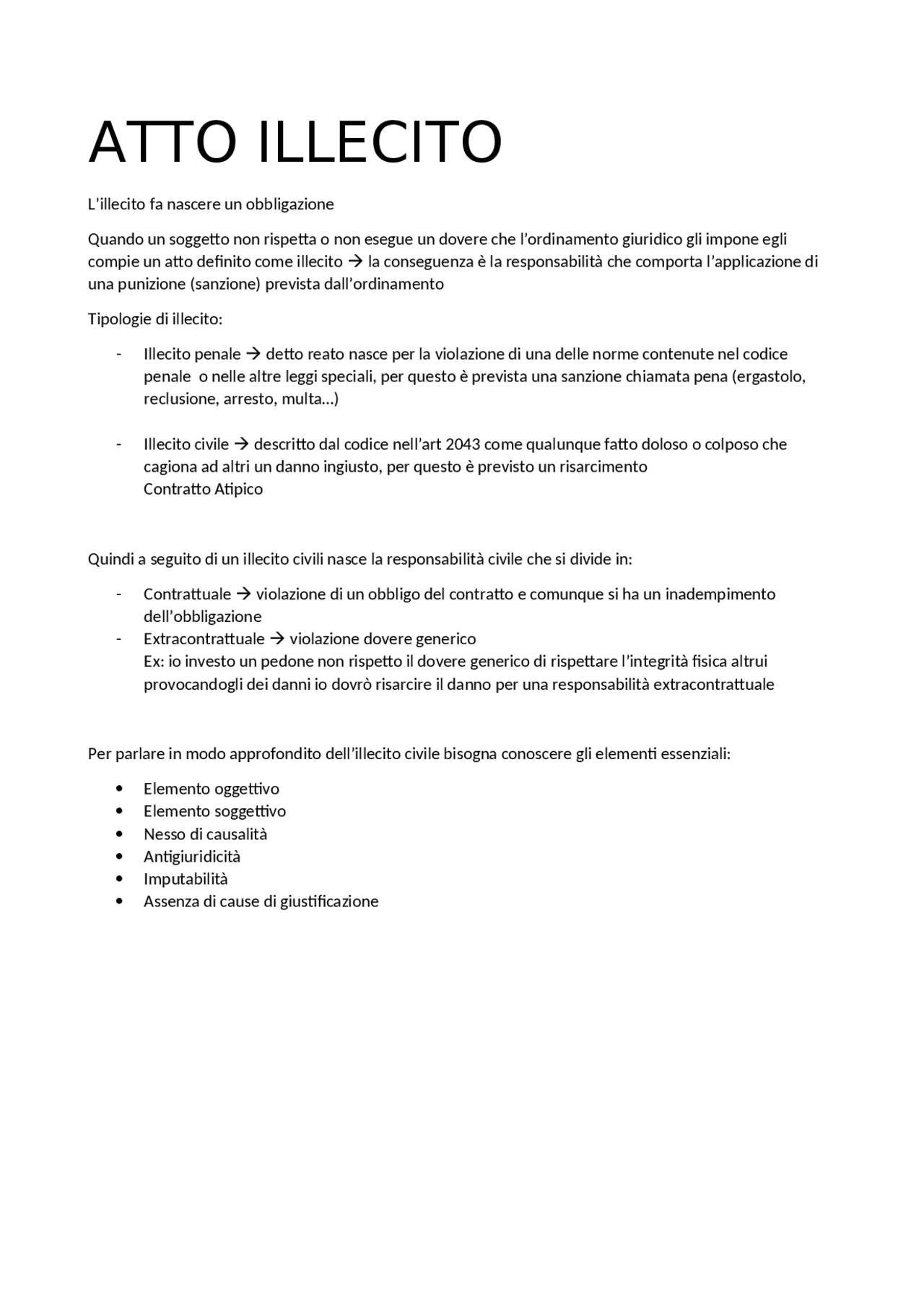 ATTO ILLECITO, TIPOLOGIE DI RESPONSABILITA', ASSICURAZIONI | Appunti di ...