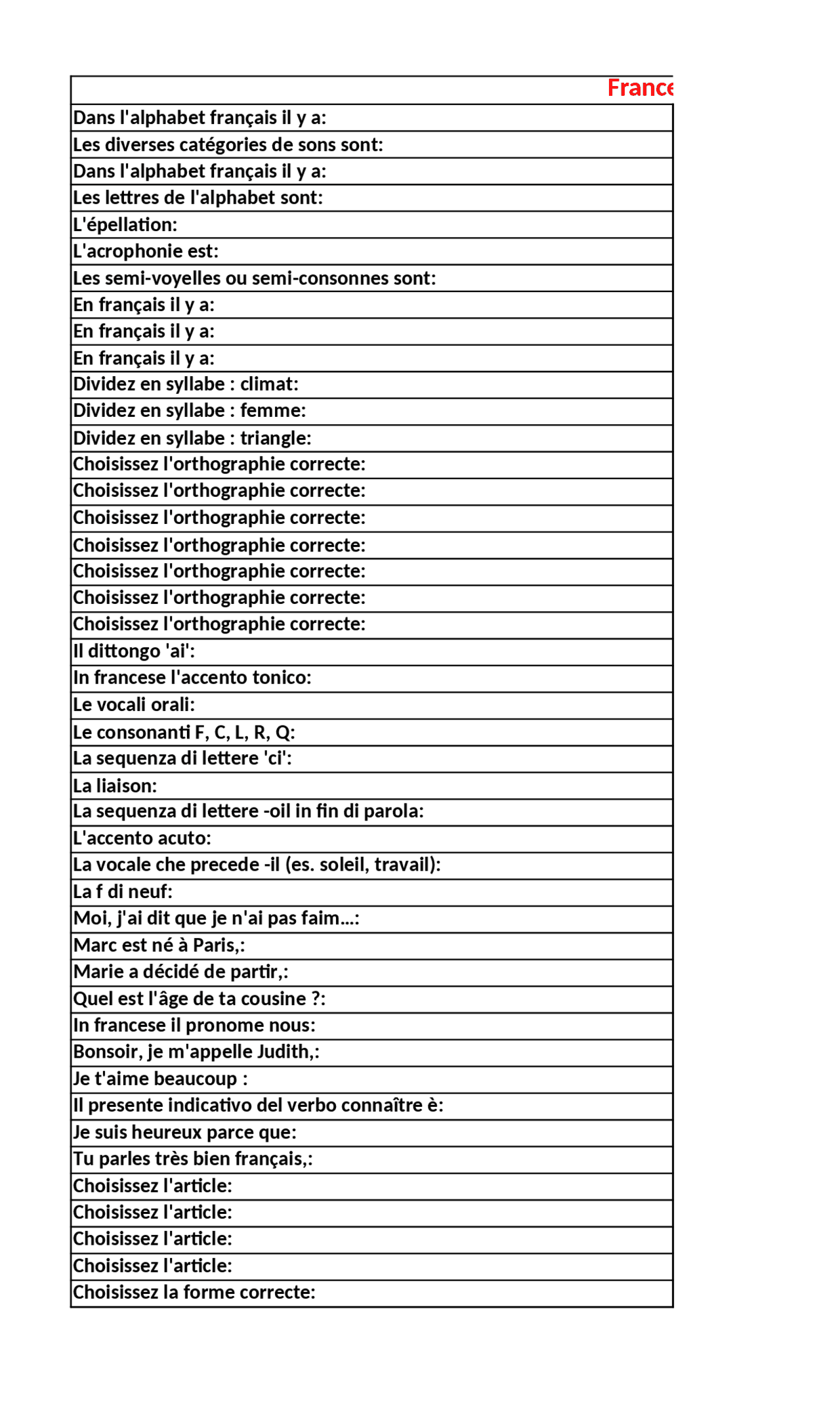 Francese L3 Mercatorum Prove Desame Di Lingua Francese Docsity