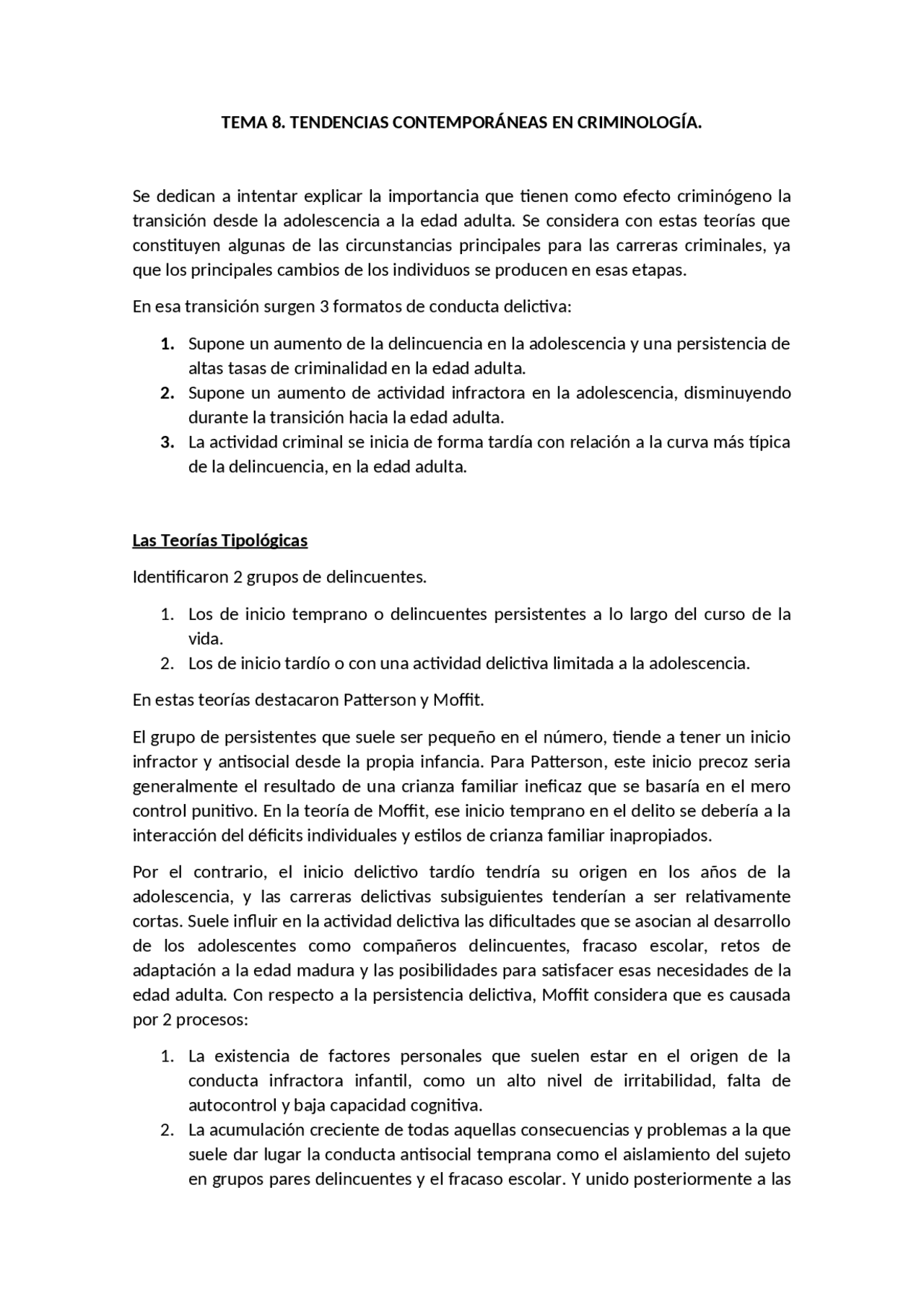 Tema 8 Criminología I Apuntes De Criminología Docsity