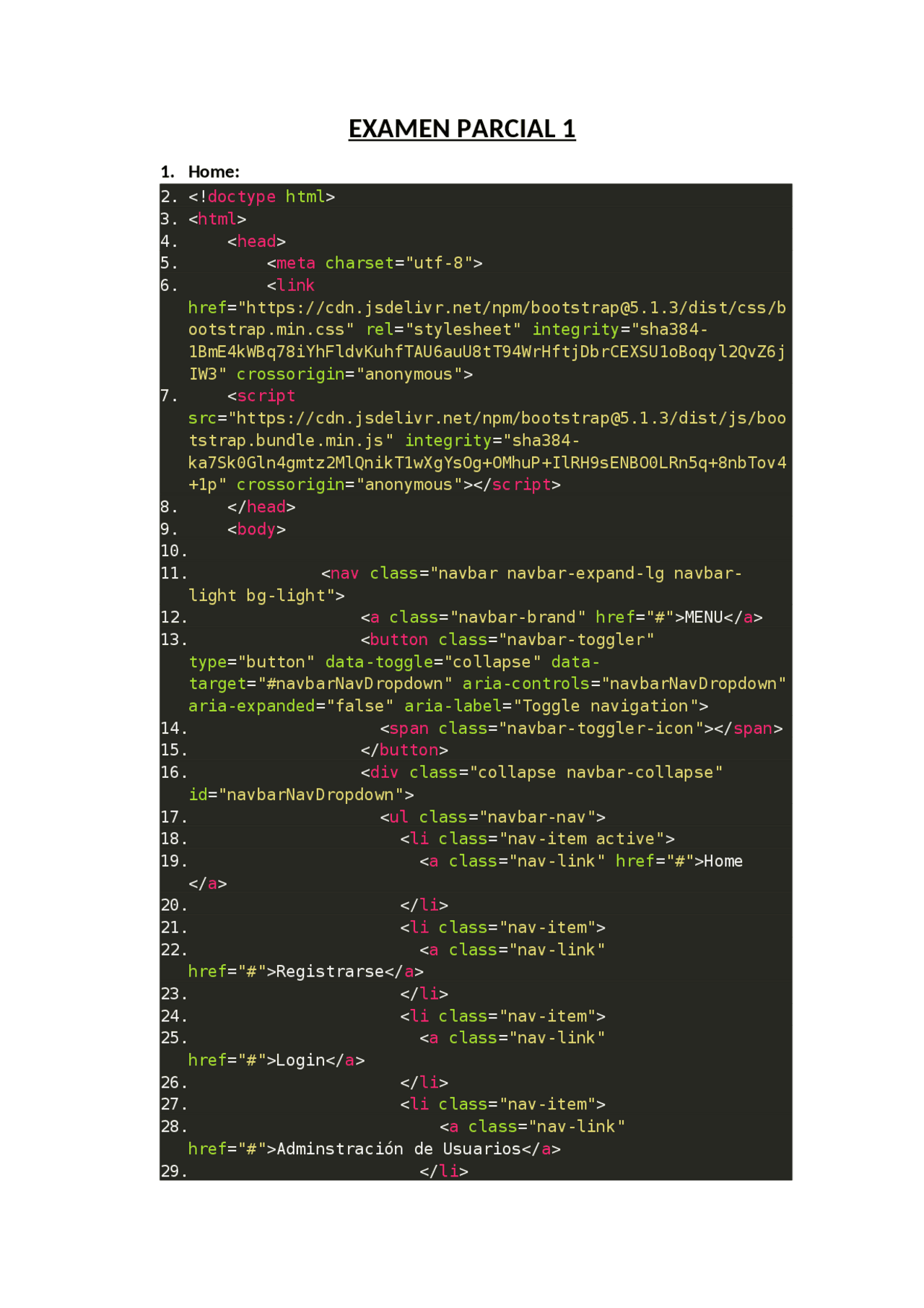 Examen De Programcion Java Ejercicios De Sistemas Eléctricos Docsity