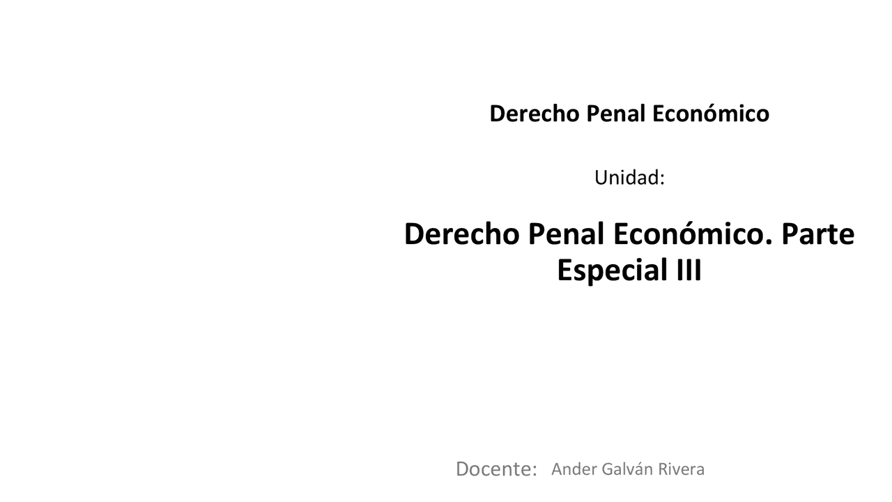 Curso Penal Económico Apuntes De Derecho Penal Económico Docsity