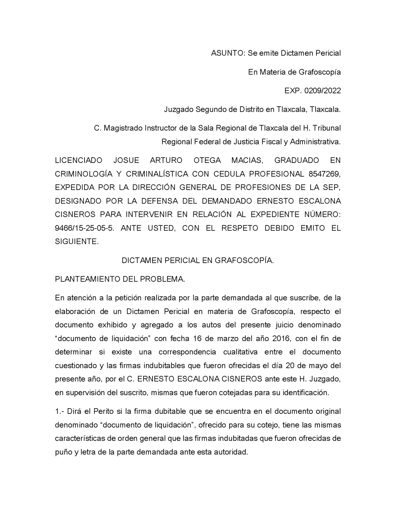 Grafoscopia Y Criminalistica Ejercicios De Criminología Docsity