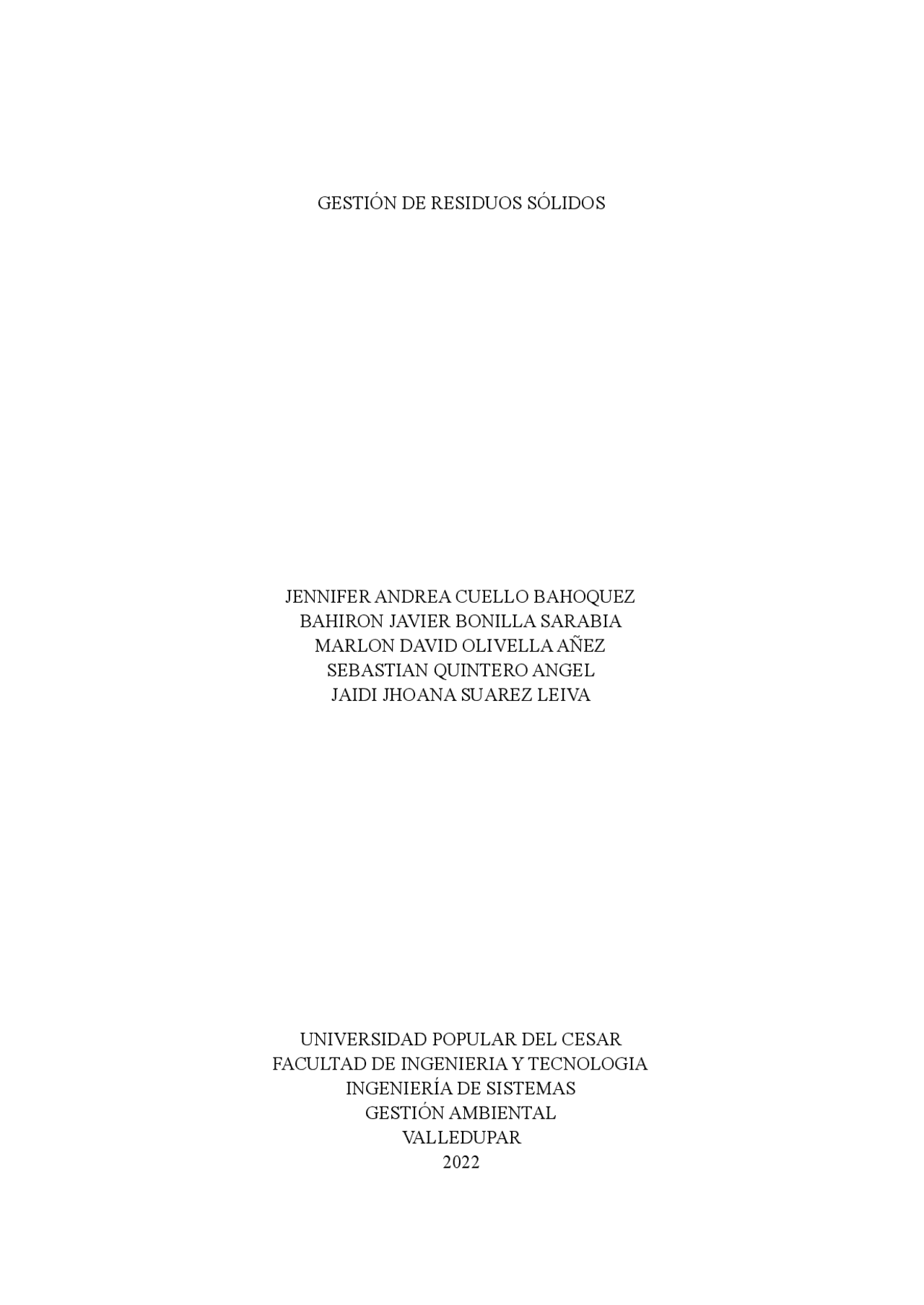 Gestión De Residuos Sólidos Diapositivas De Gestión Ambiental Docsity