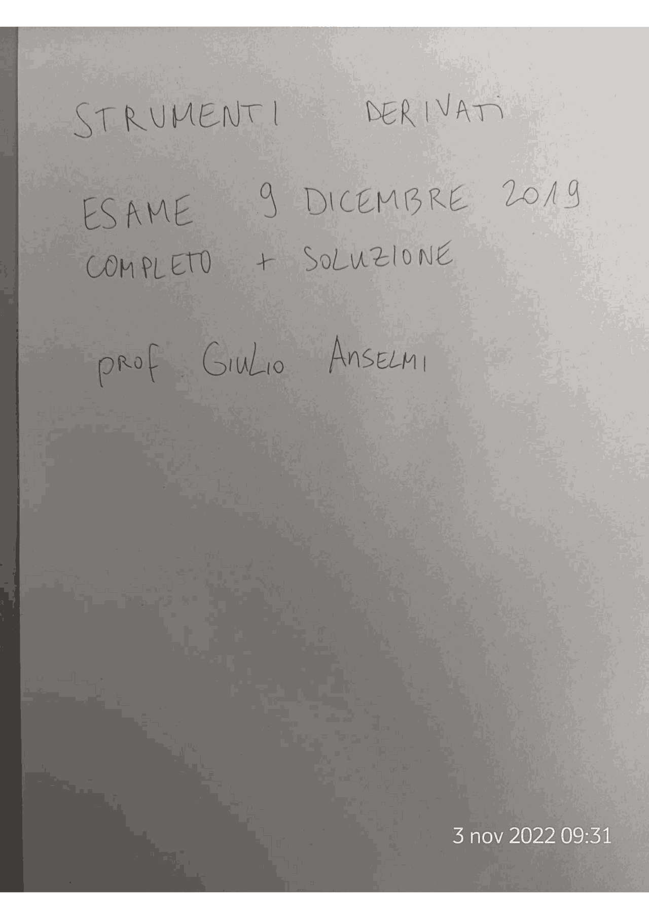 Cattolica -strumenti derivati esame-dicembre 2019-con soluzione-giulio anselmi-anolli | Prove d ...