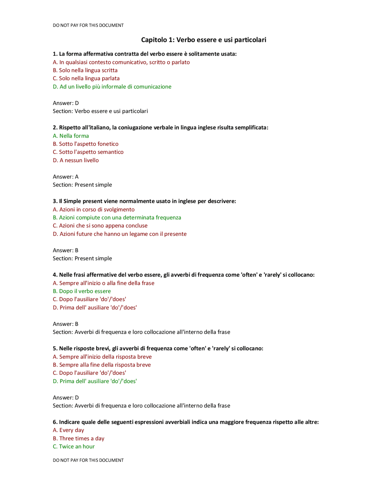 Lingua Inglese L31 Pegaso Prove Desame Di Lingua Inglese Docsity