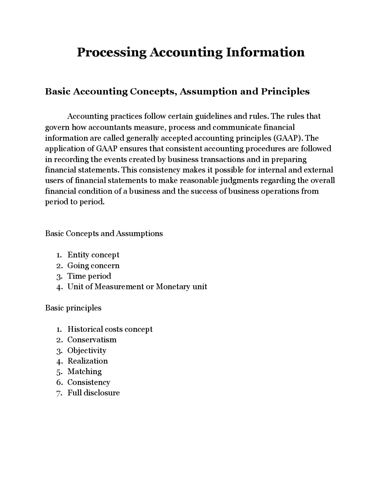 Processing accounting information. | Study notes Business Accounting ...