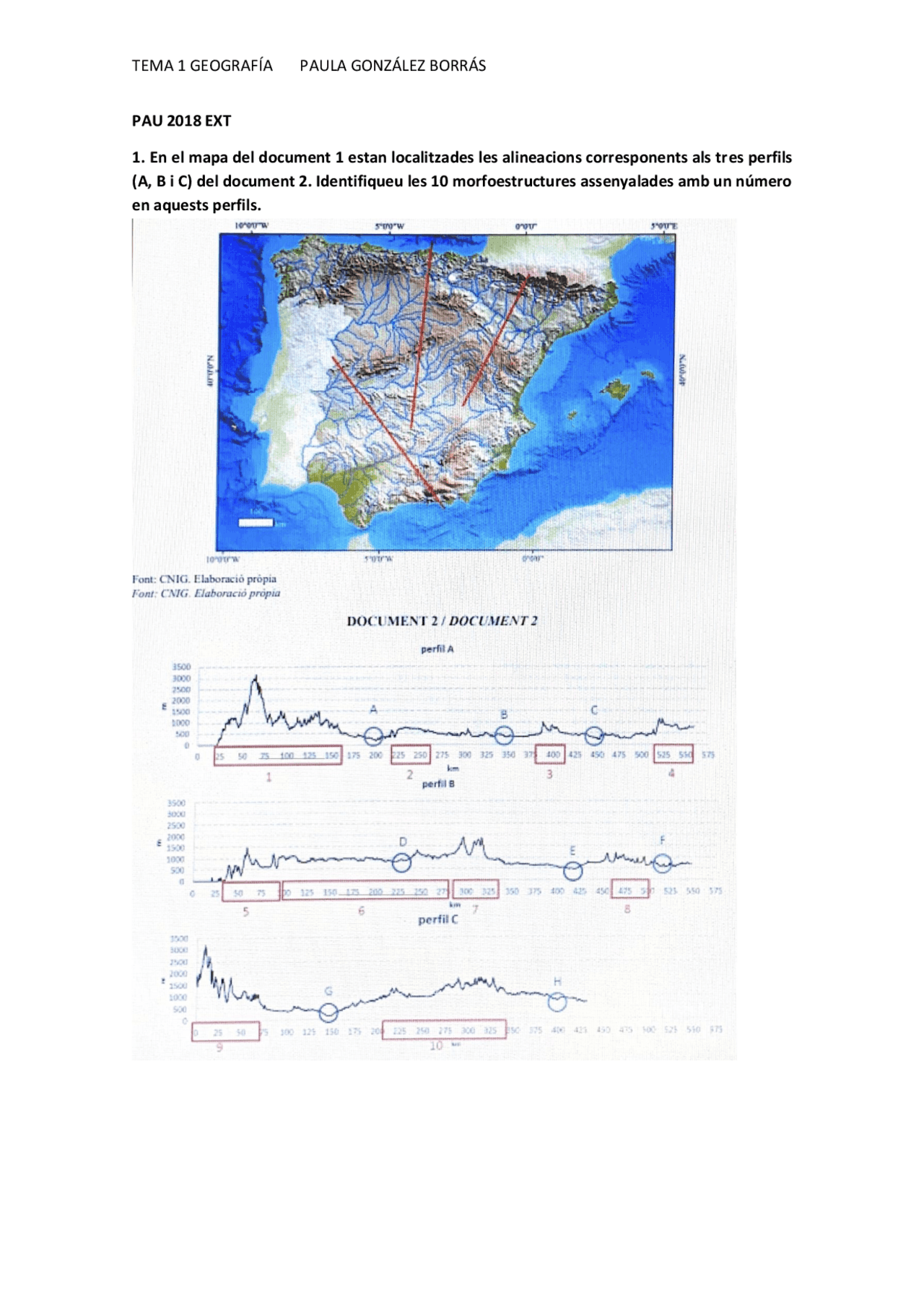 TEMA 1 GEOGRAFIA EJERCICIO PAU | Exámenes selectividad de Geografía | Docsity
