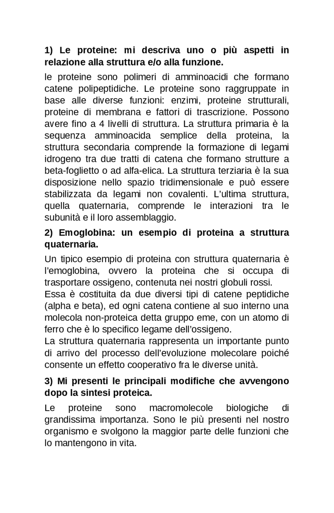 Lezione 8 Domande Aperte Panieri Di Biologia Applicata Docsity