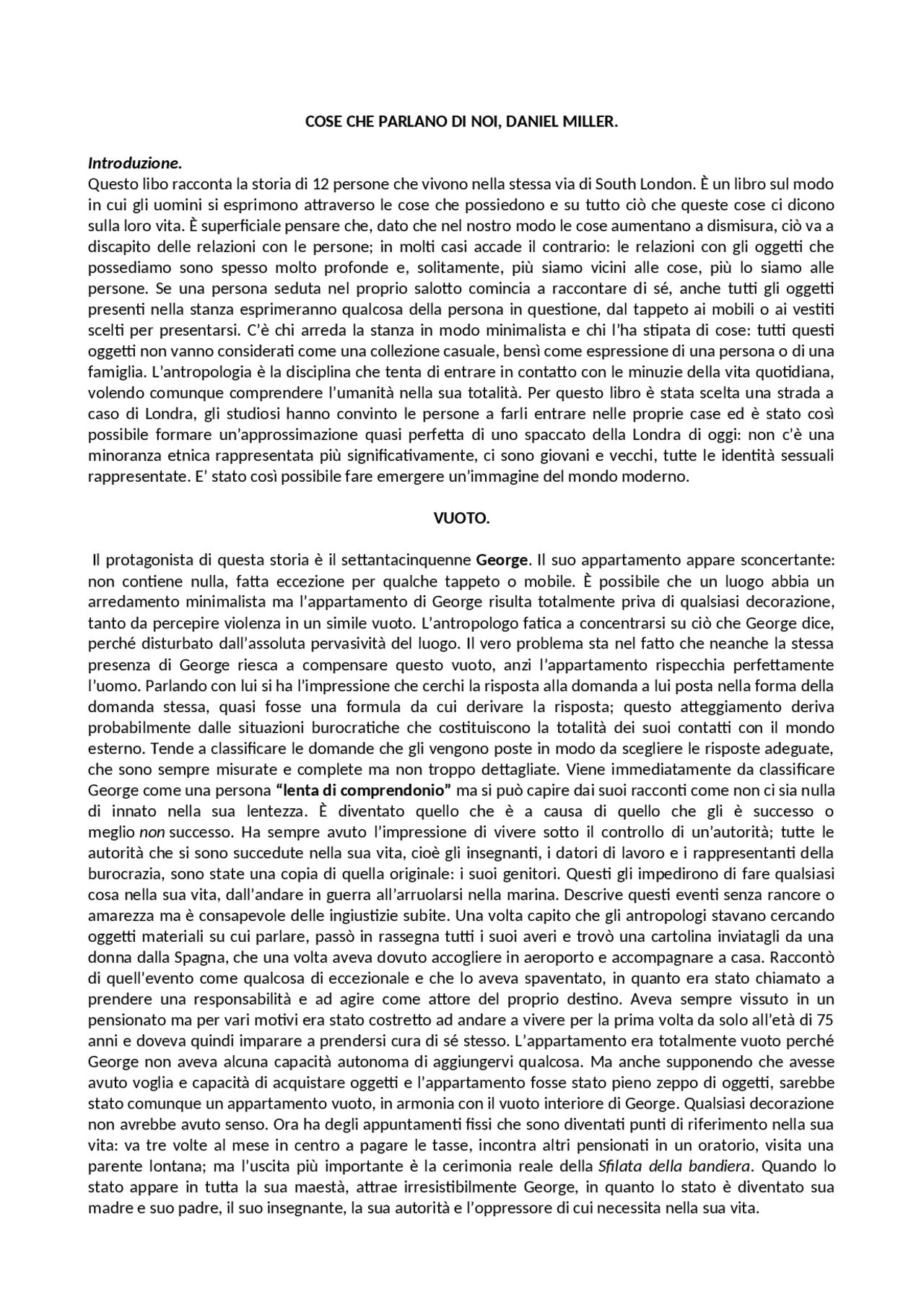 Riassunto Cose Che Parlano Di Noi Schemi E Mappe Concettuali Di