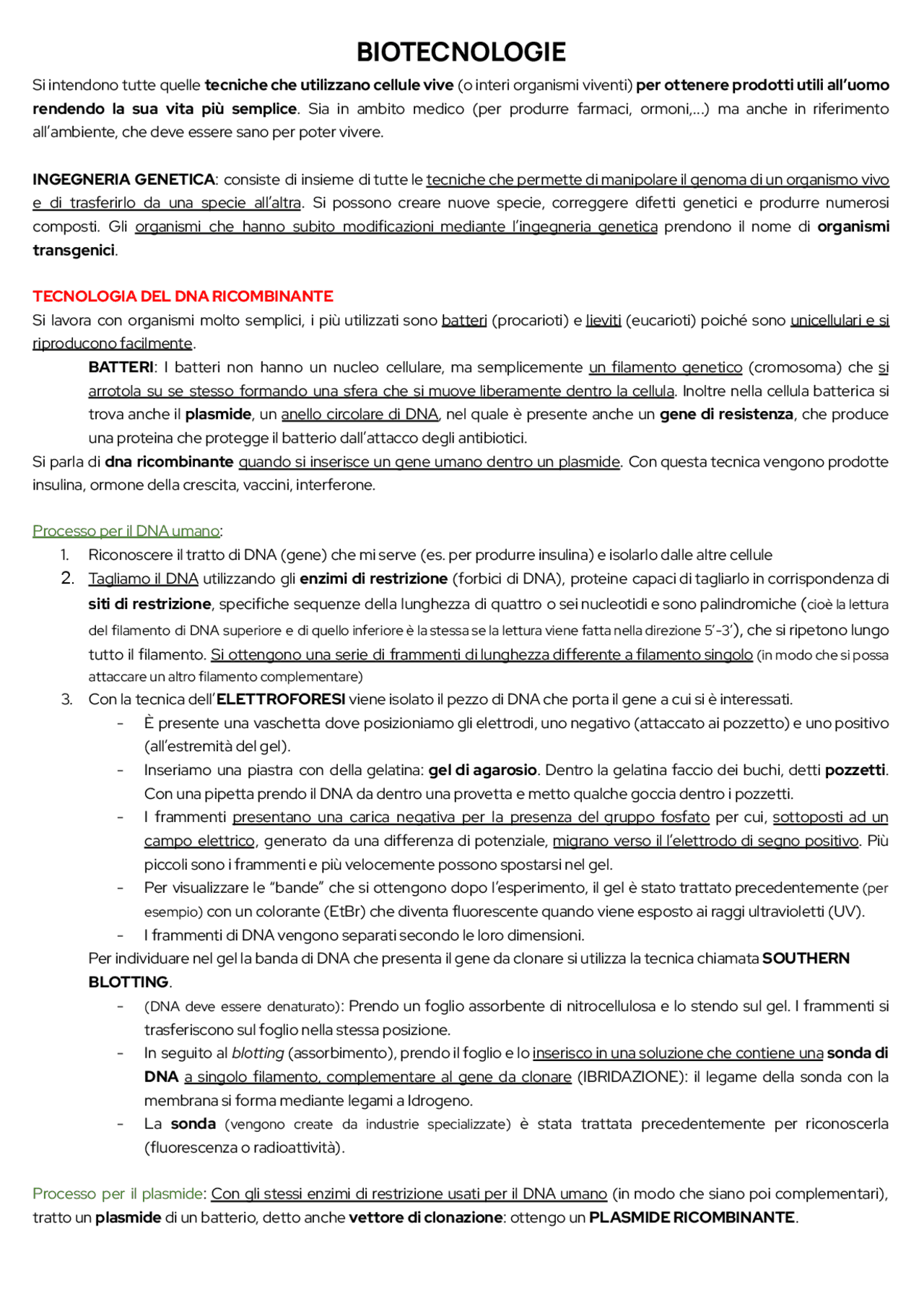 Le Biotecnologie E Le Tecniche Principali Appunti Di Scienze E