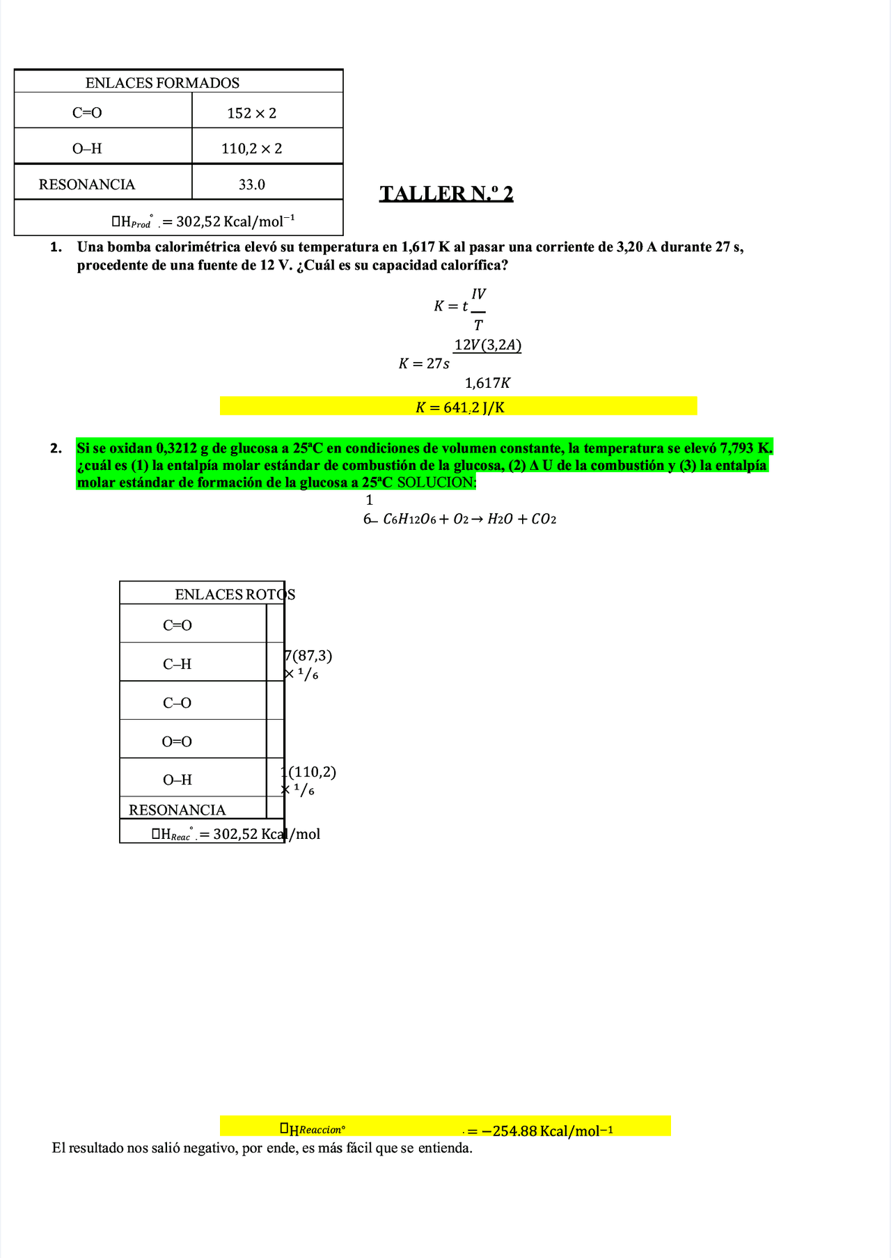 Solucion de ejercicios de Fisicoquimica | Ejercicios de Fisicoquímica | Docsity