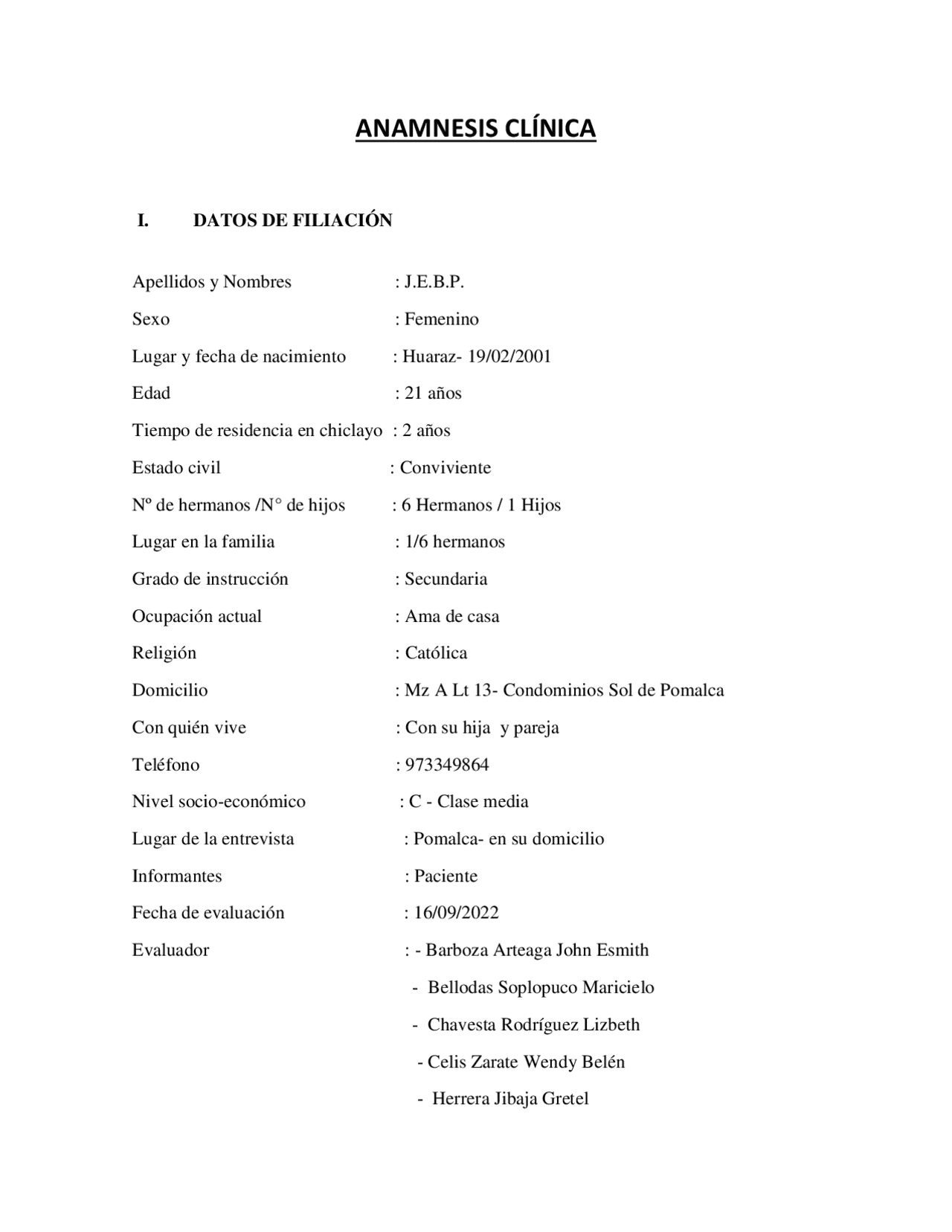 Anamnesis: Caso de Paciente con Síntomas Constantes de Malestar Físico ...