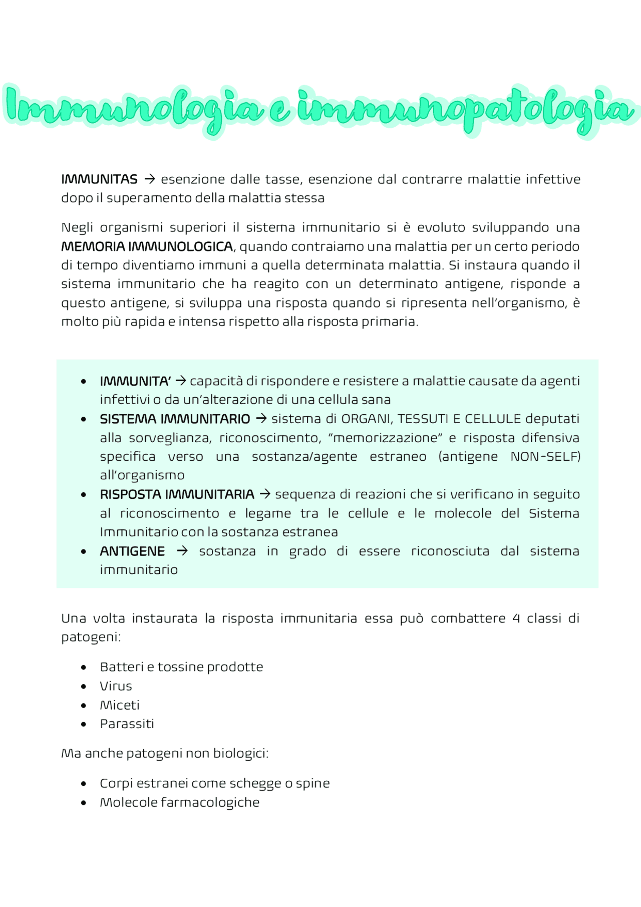 Dispense Immunologie e Immunopatologia UNIPR Prof. Passeri | Dispense ...