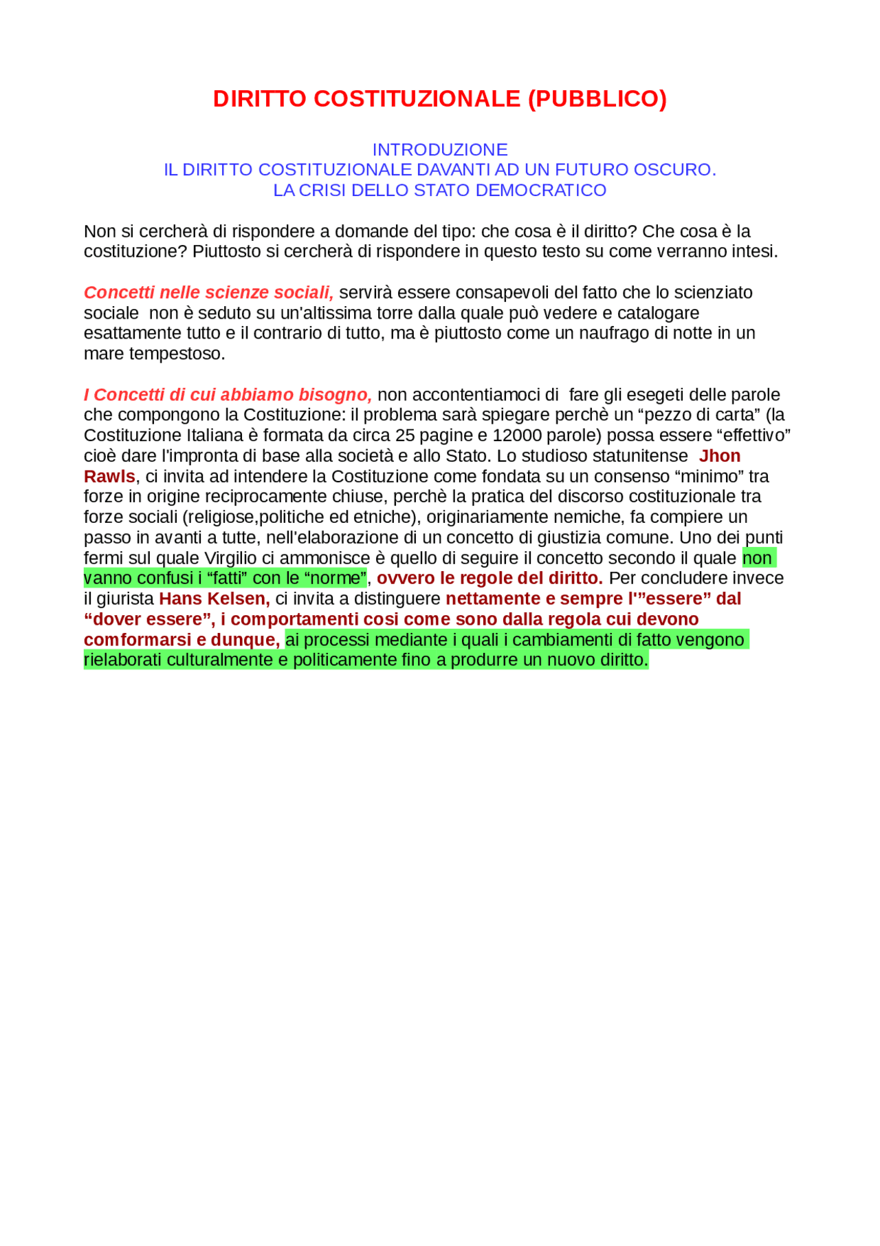 Riassunto Introduzione Schemi E Mappe Concettuali Di Diritto Docsity