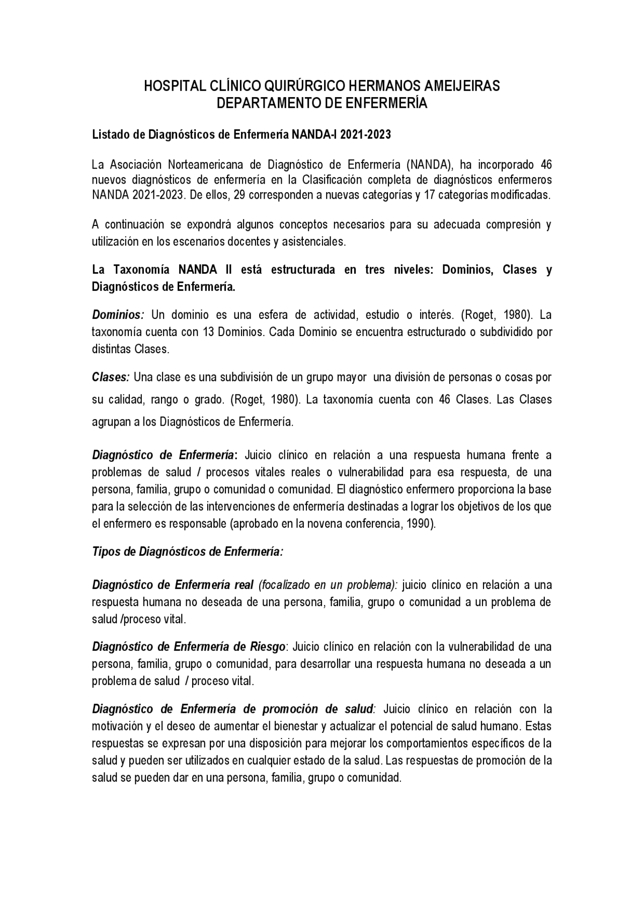 Lista De Diagnósticos De Enfermería Apuntes De Anatomía Aplicada