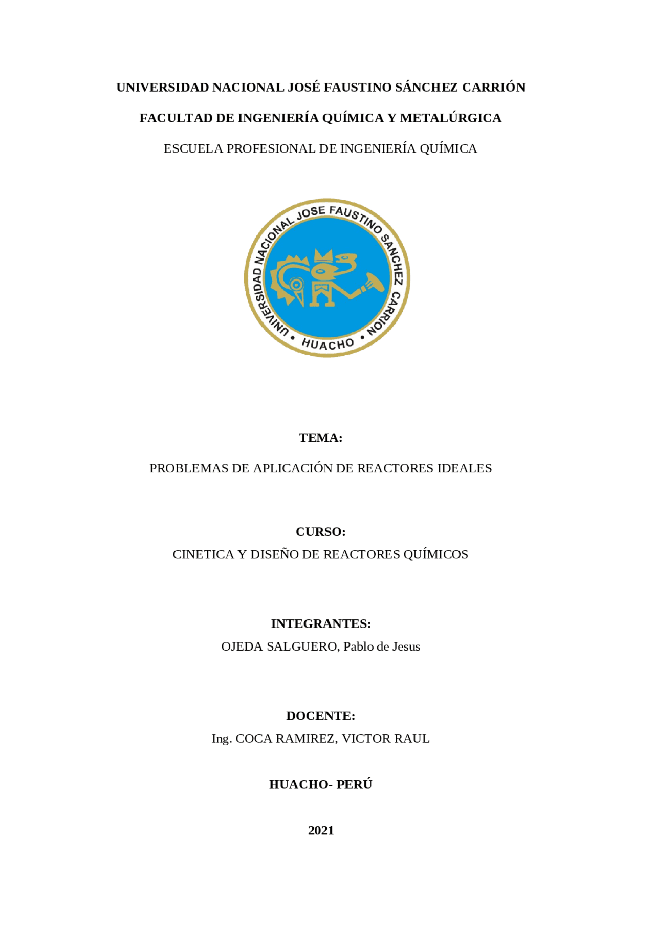 Reactores Quimicos En Cinetica Exercises Of Kinematics Docsity