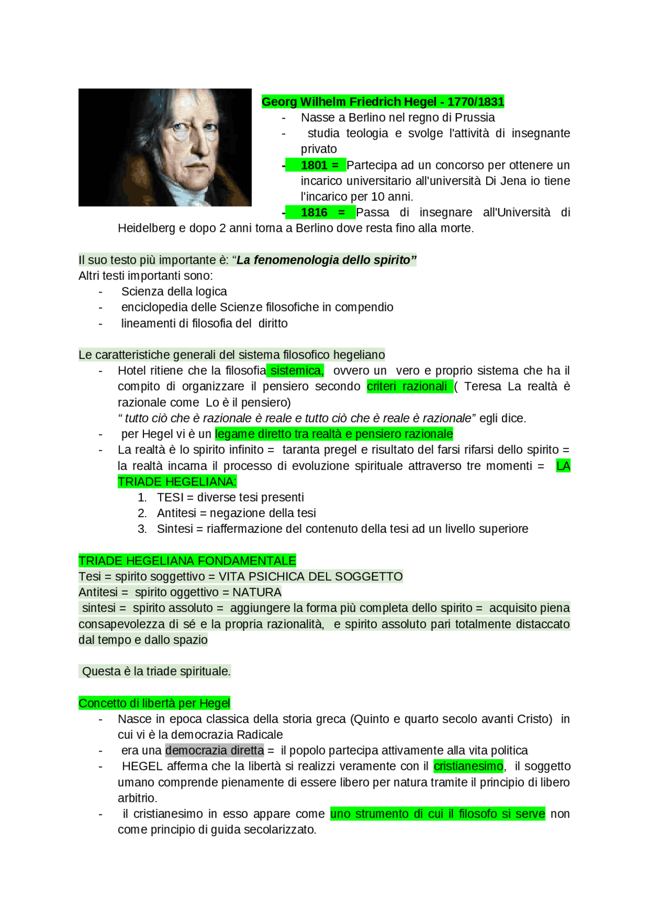 Appunti Di Filosofia Hegel Appunti Di Filosofia Docsity