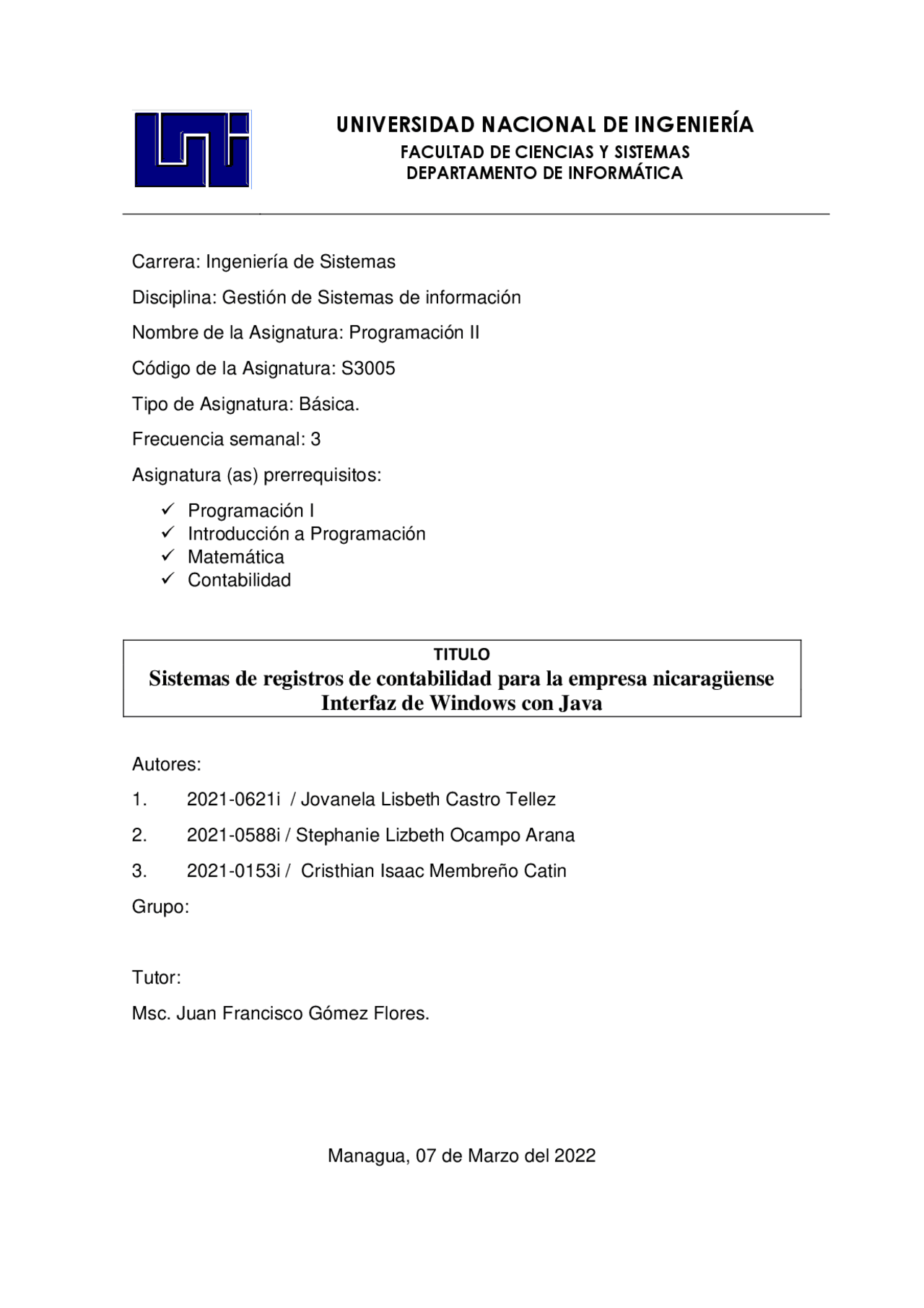 Proyecto de programacion 2 | Guías, Proyectos, Investigaciones de ...