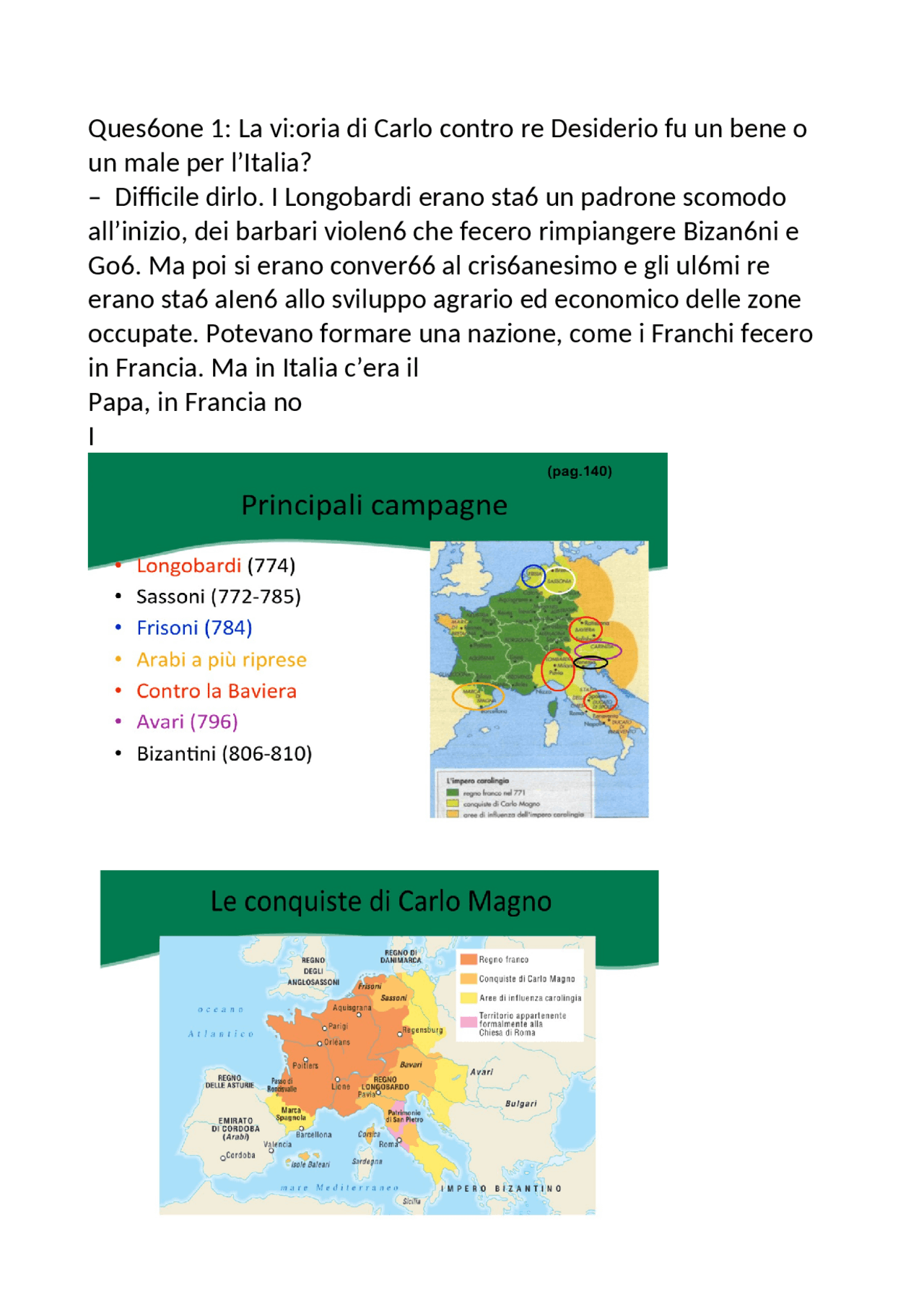 Carlo Magno Parte Cinque Su Cinque Schemi E Mappe Concettuali Di