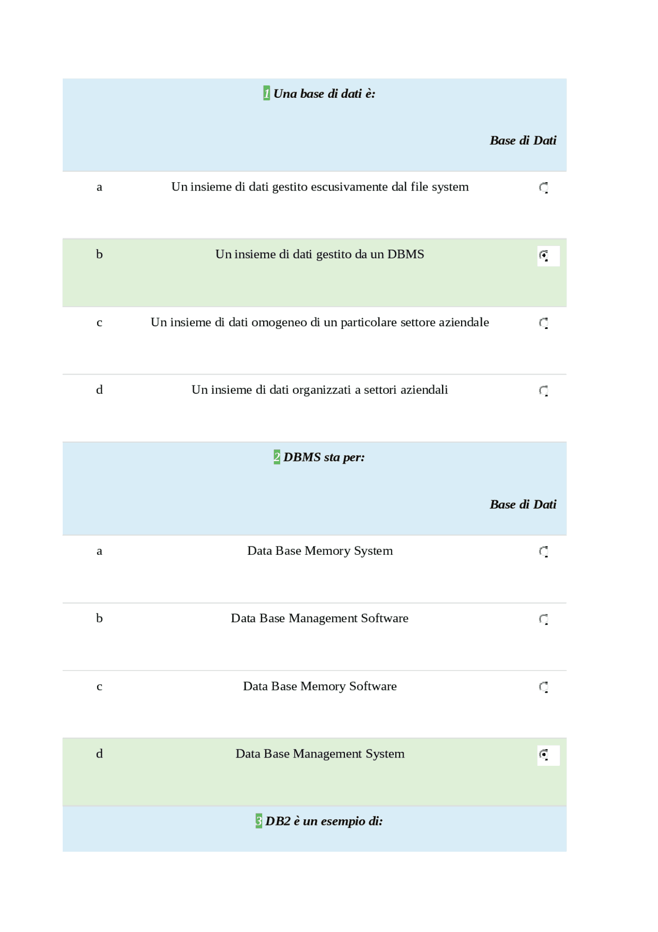 Concetti base domande e risposte | Esercizi di Ingegneria Economica | Docsity