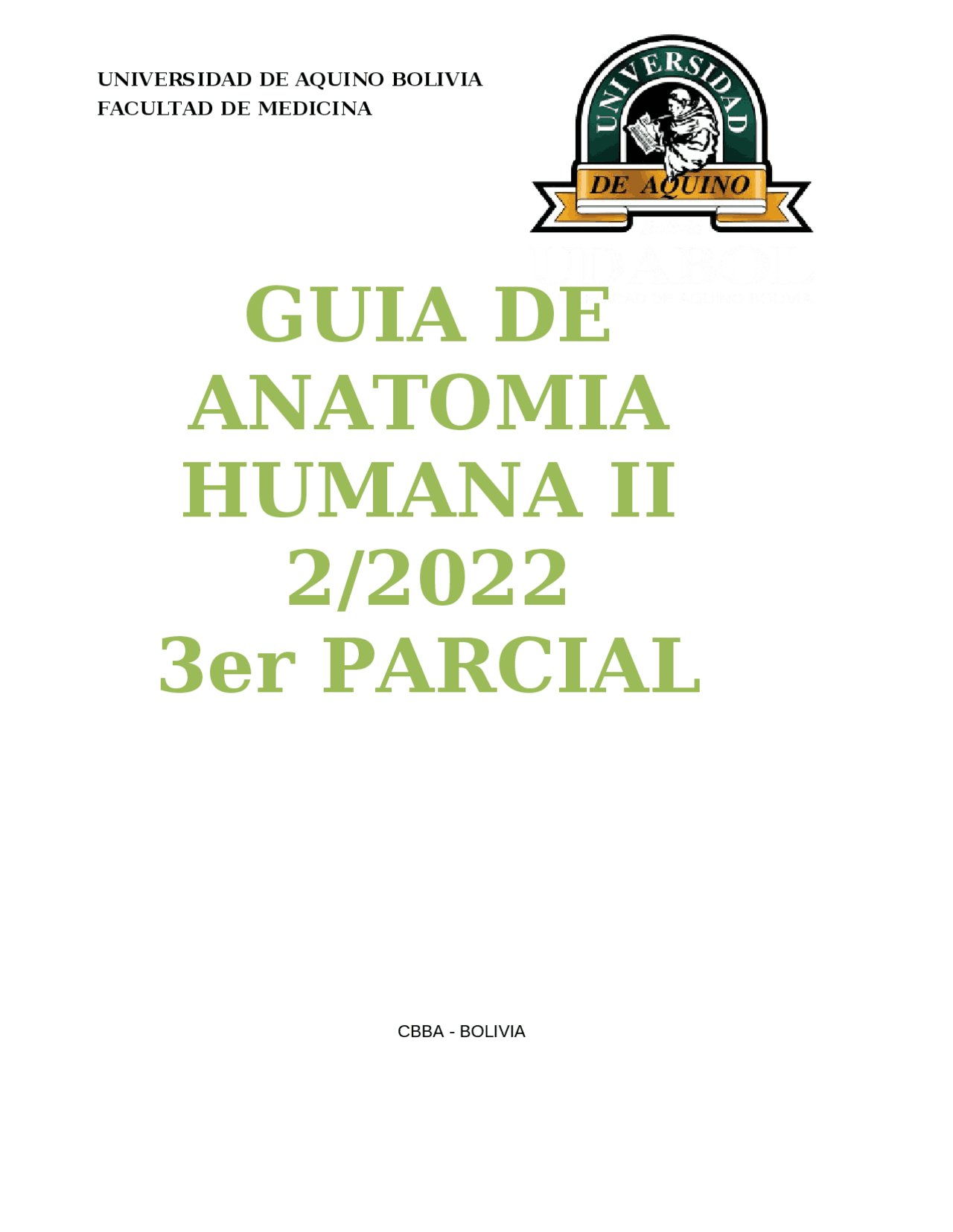 Cuadernillo De Anatomía Exámenes De Anatomía Docsity