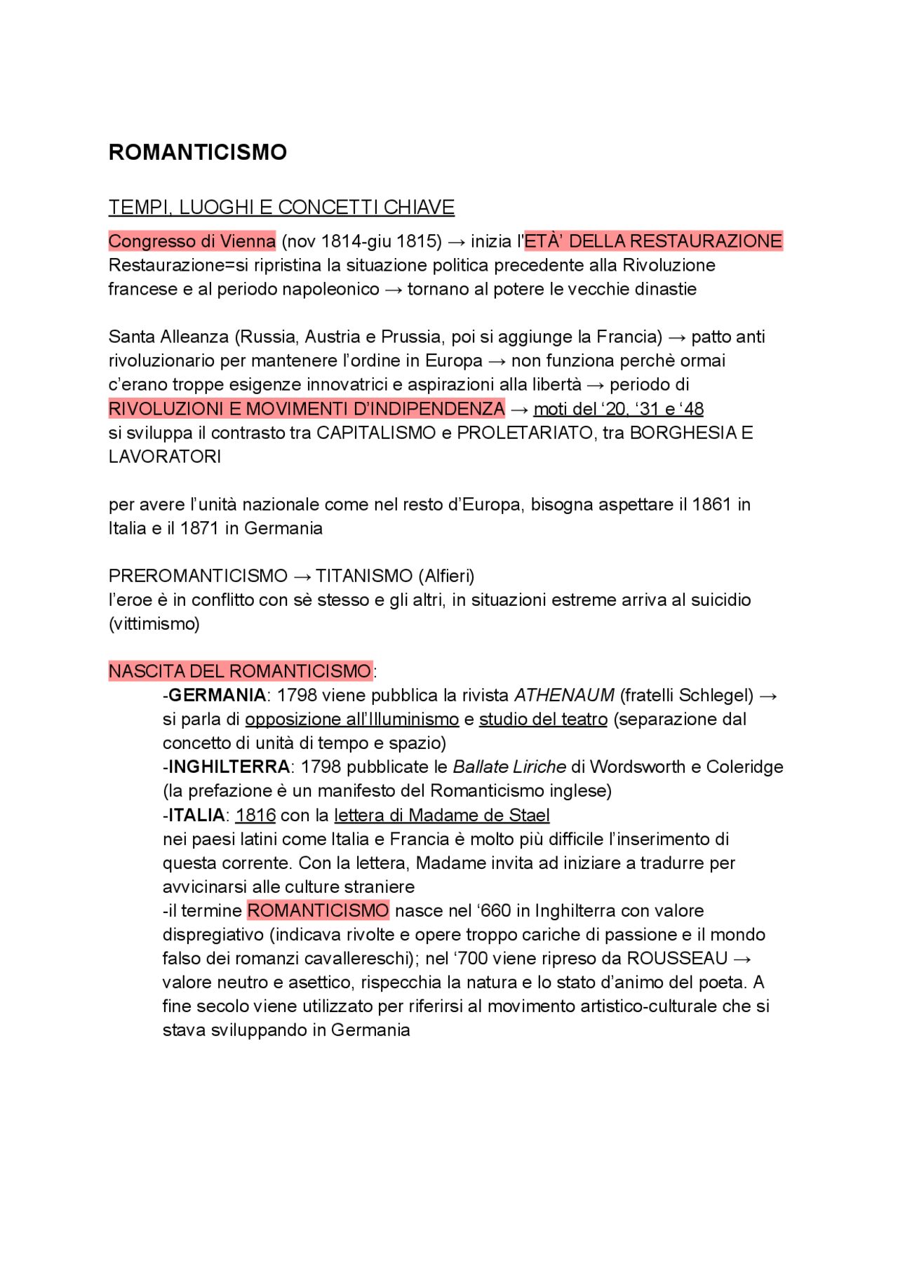 Programma di Letteratura Italiana quinto anno | Sintesi del corso di ...