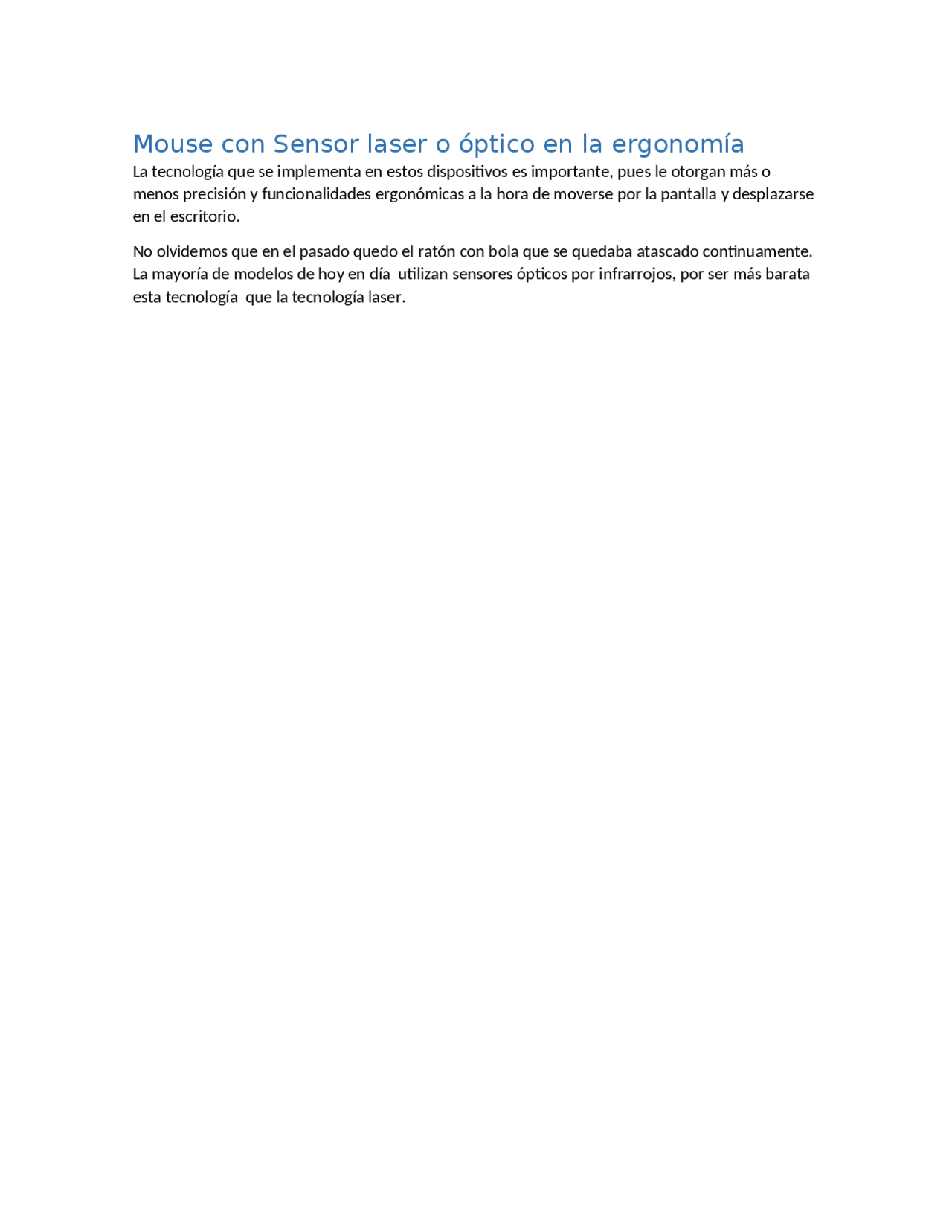 Mouse con Sensor laser o óptico en la ergonomía.docx | Essays (high ...