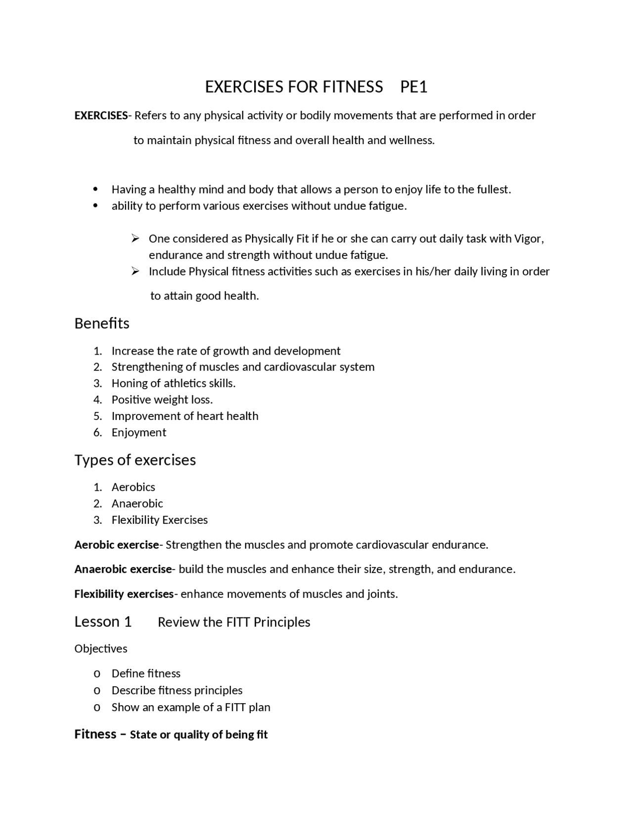 FITT Principles and Exercise Program Design for Physical Fitness ...