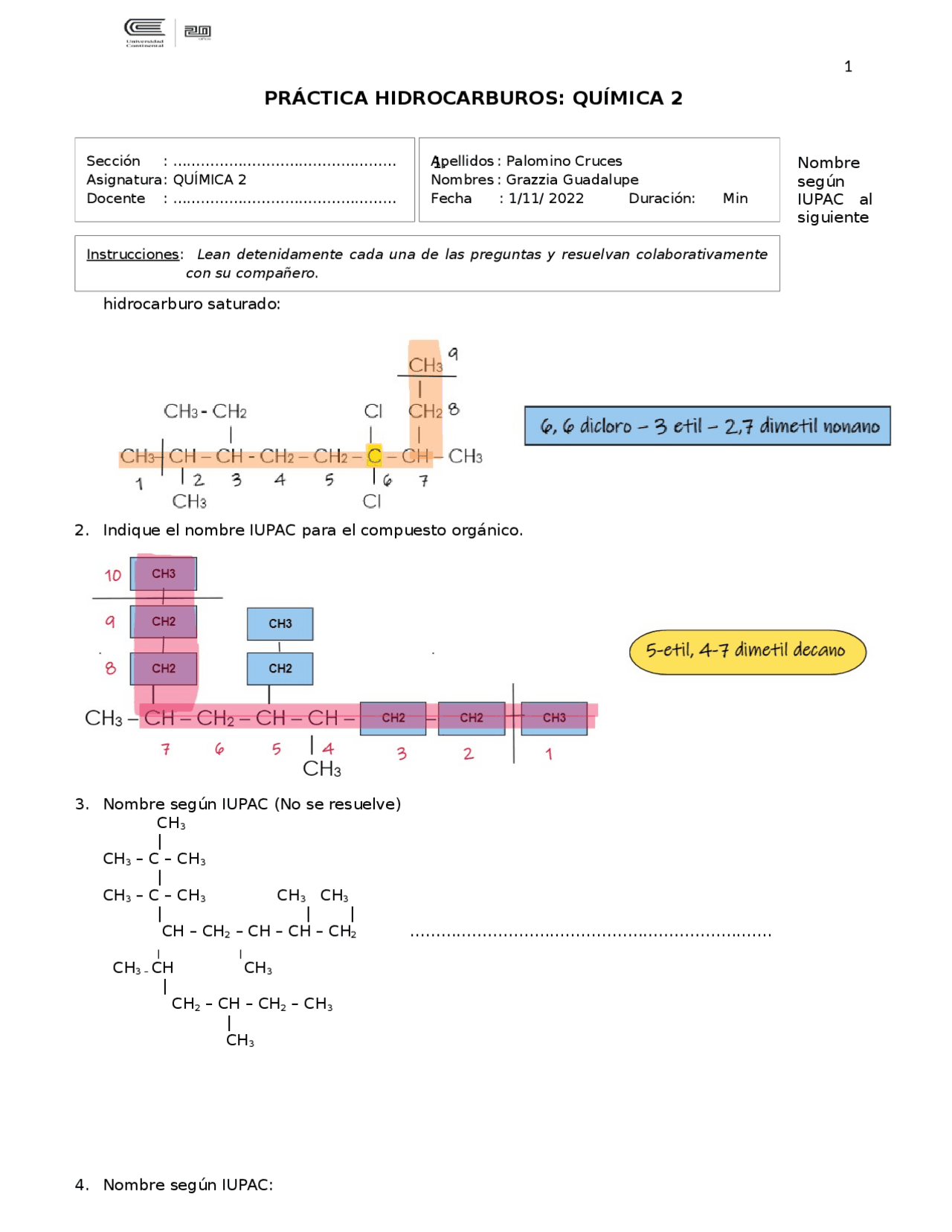 Quimica Ejercicios De Hidrocarburos1 Resúmenes De Química Docsity